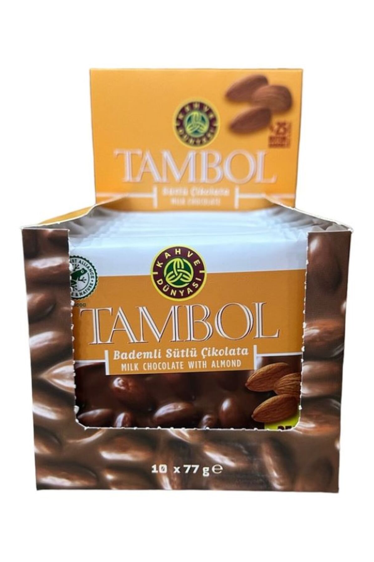 Ferrero KAHVE DÜNYASI TAMBOL BÜTÜN BADEMLİ SÜTLÜ ÇİKOLATA 77 GR *10'LU ...