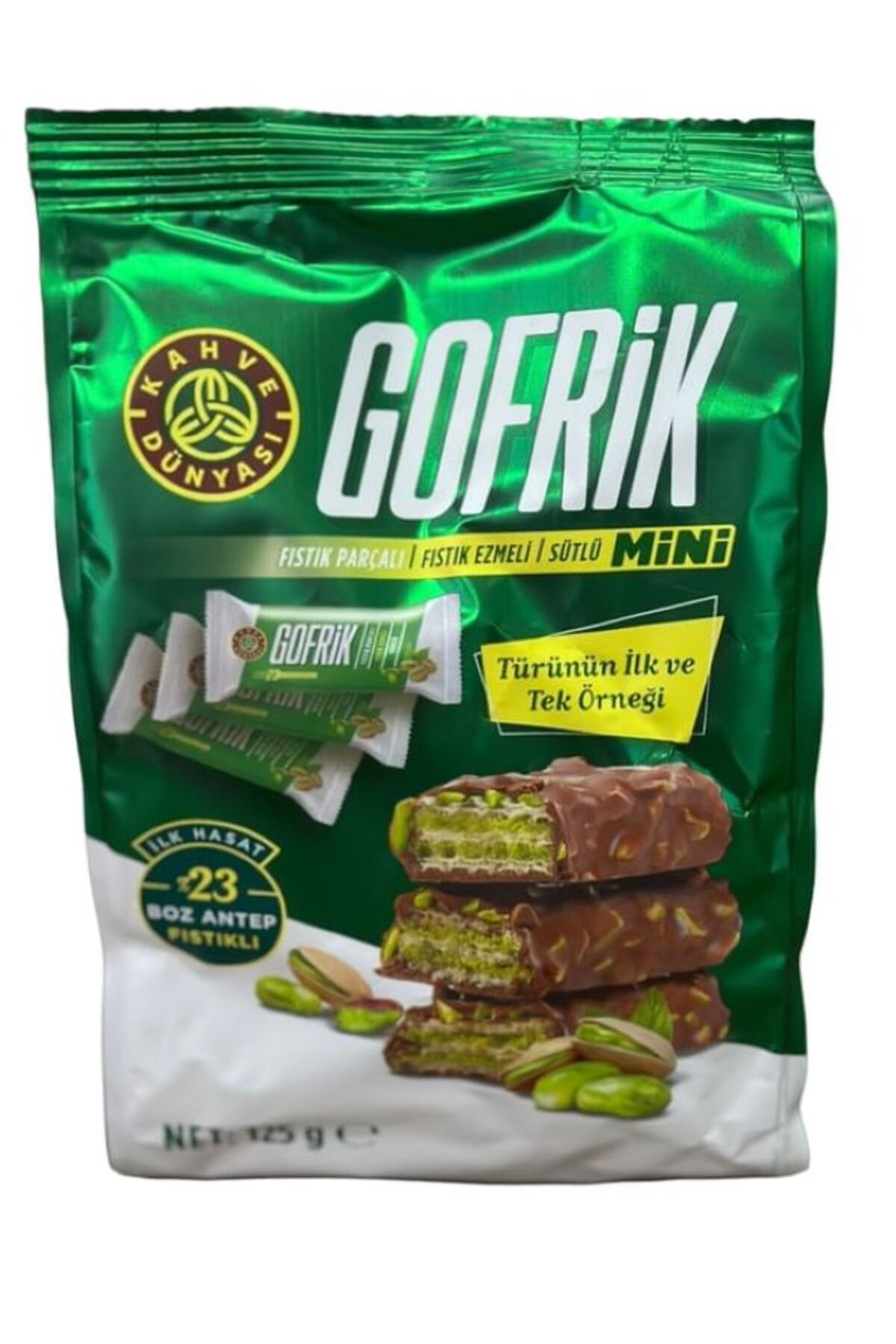 Ferrero KAHVE DÜNYASI GOFRİK MİNİ POŞET FISTIK PARÇALI & FISTIK EZMELİ ...