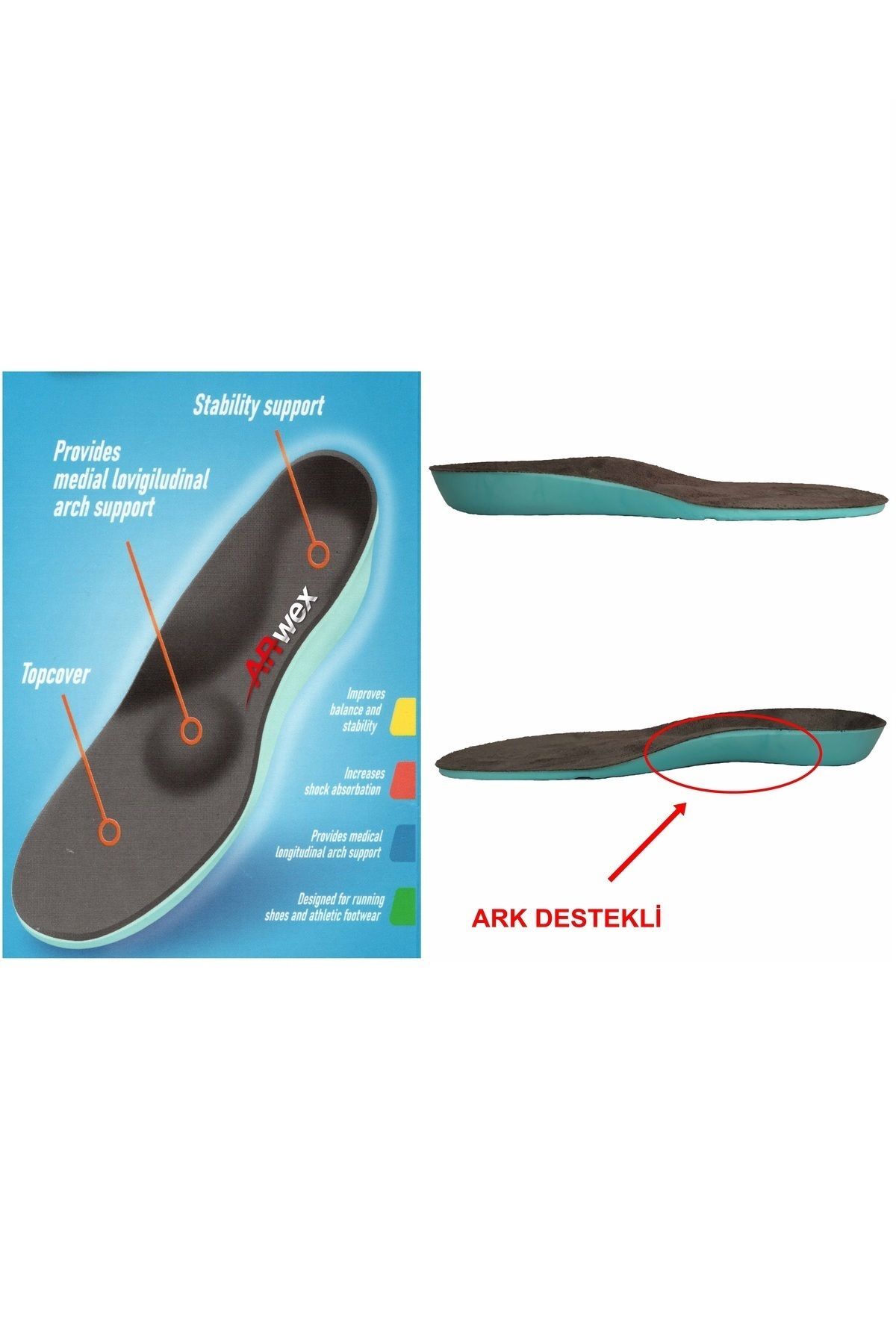 teknotrust Memory Foam Çocuk Ayakkabı Tabanlığı Ark Takviyeli Taban ...