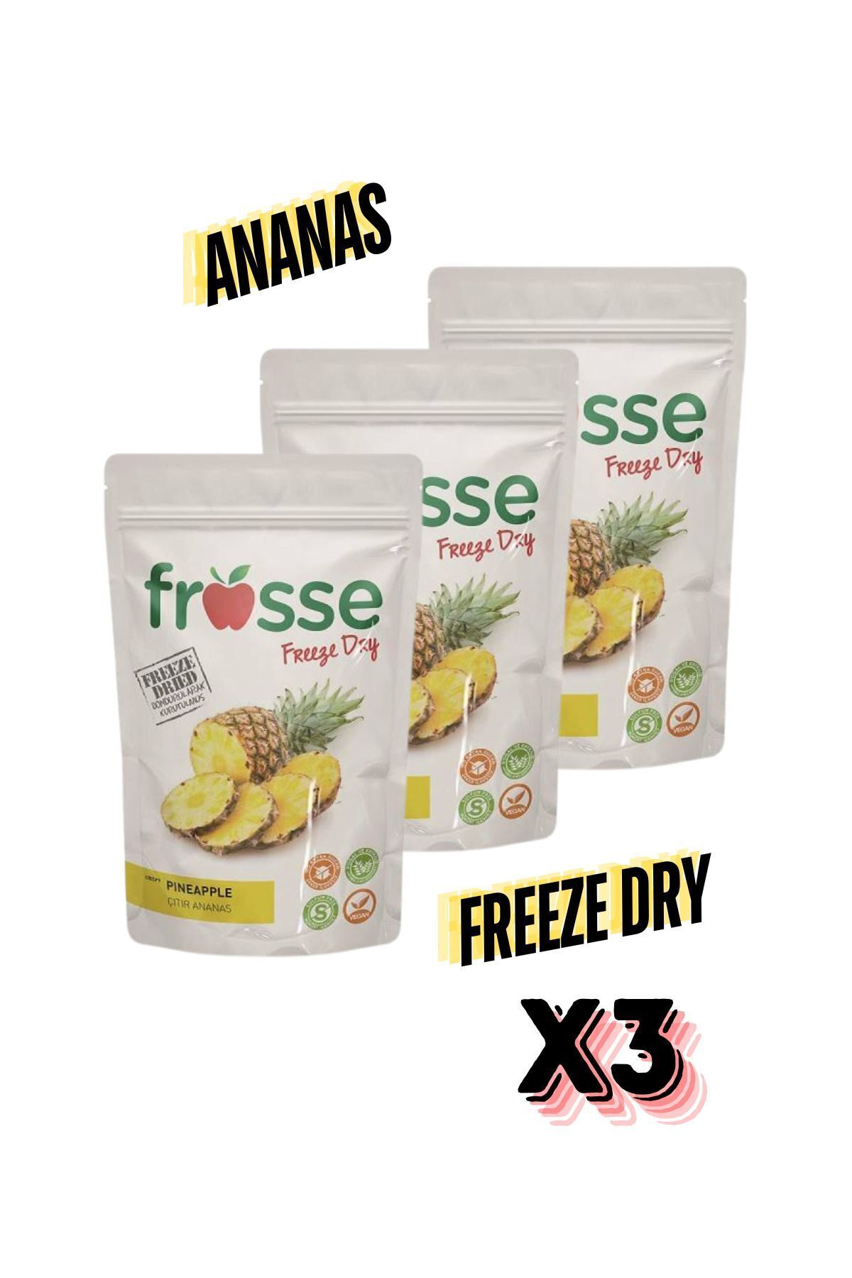 frosse Ananas Kıtırı - Freeze Dried - Üretici Firmadan Dondurularak ...