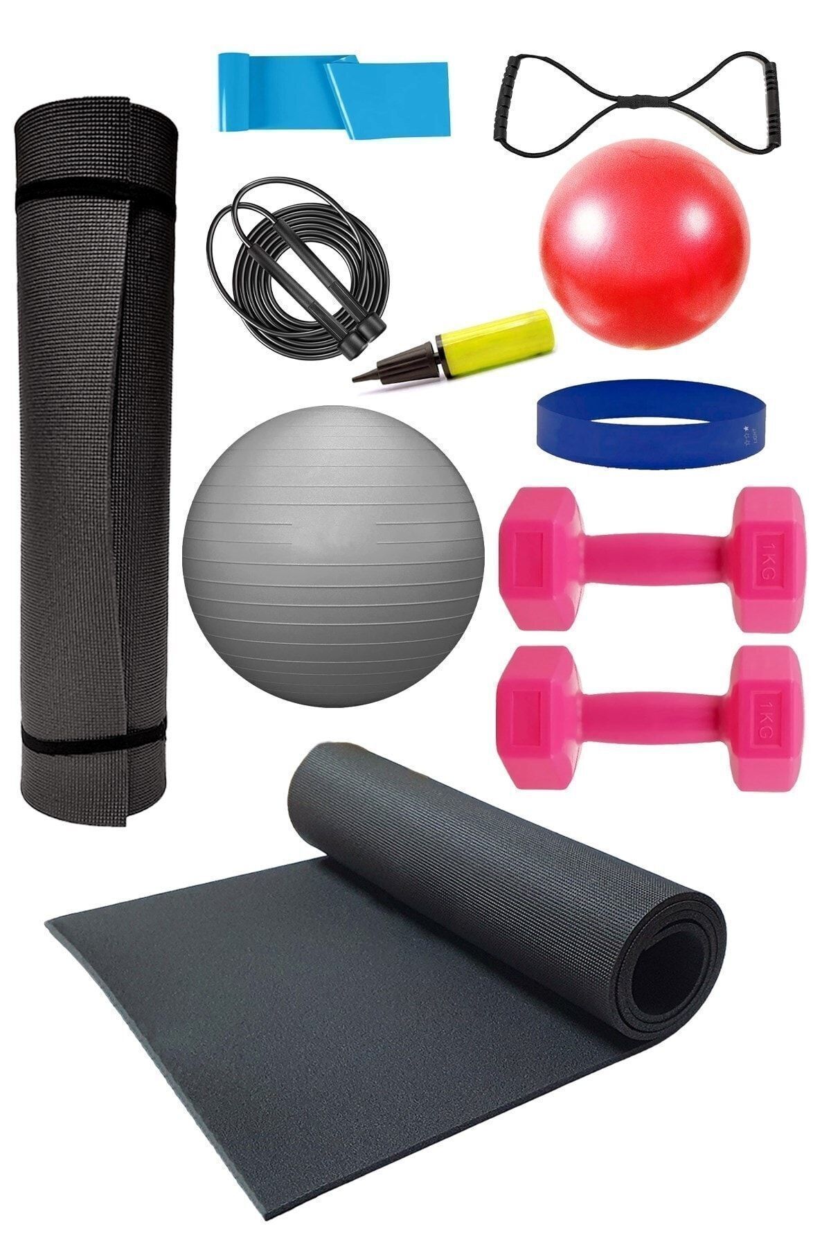 Tosima Pilates Minderi 65 Cm Ve 20 Cm Pilates Topu Pilates Lastiği Ip ...