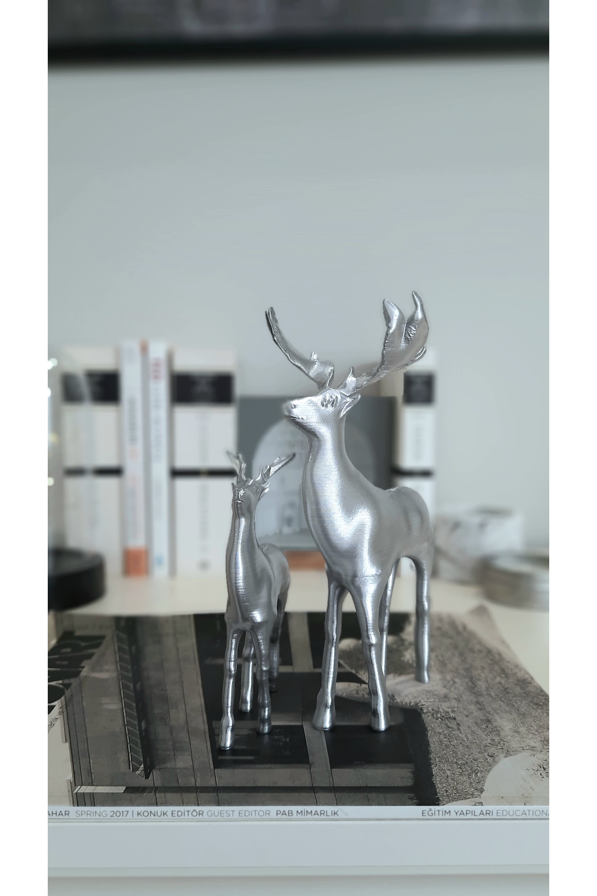 EYA STUDİO Gümüş 2'li Geyik Biblo Seti - Geyik Ailesi Figürü - Fiyatı ...