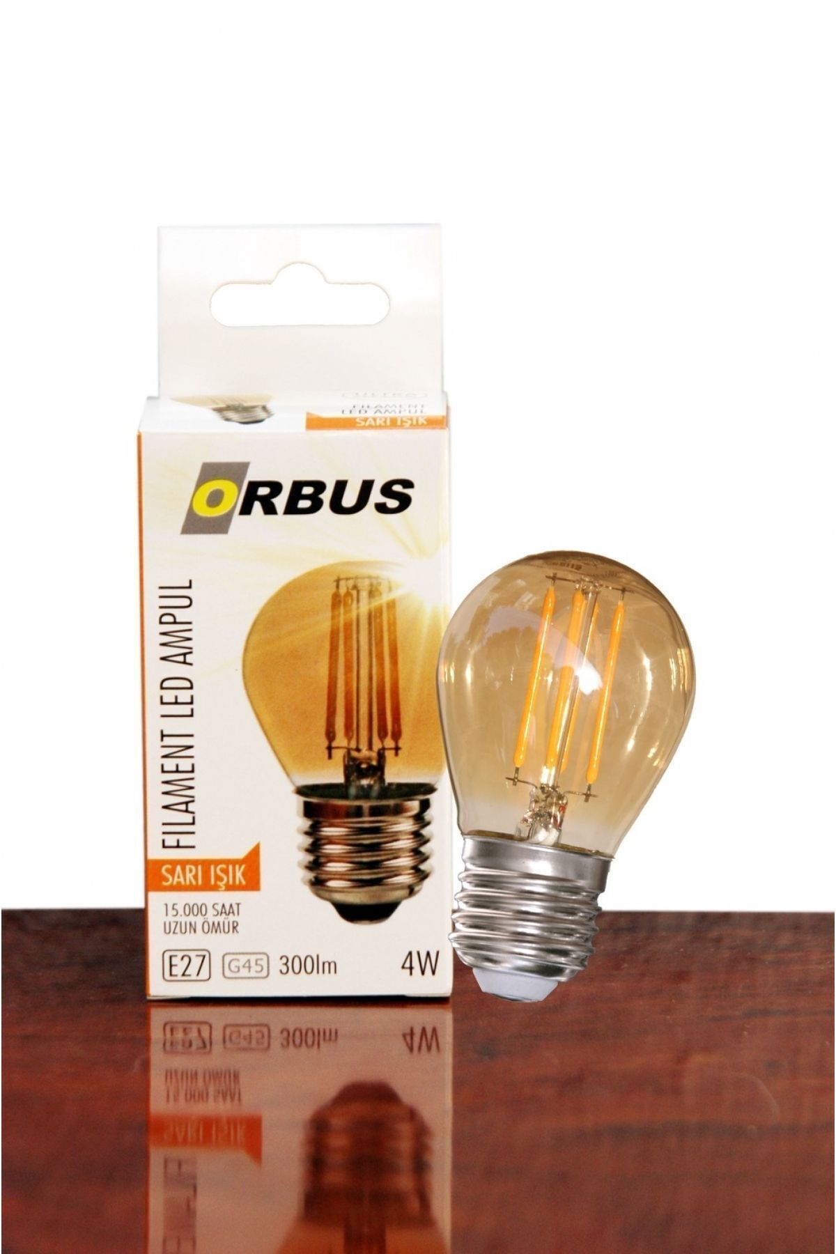 ORBUS G45 Küçük Top 4w E27 Duy Amber Sarı Işık Dekoratif Led Ampul ...