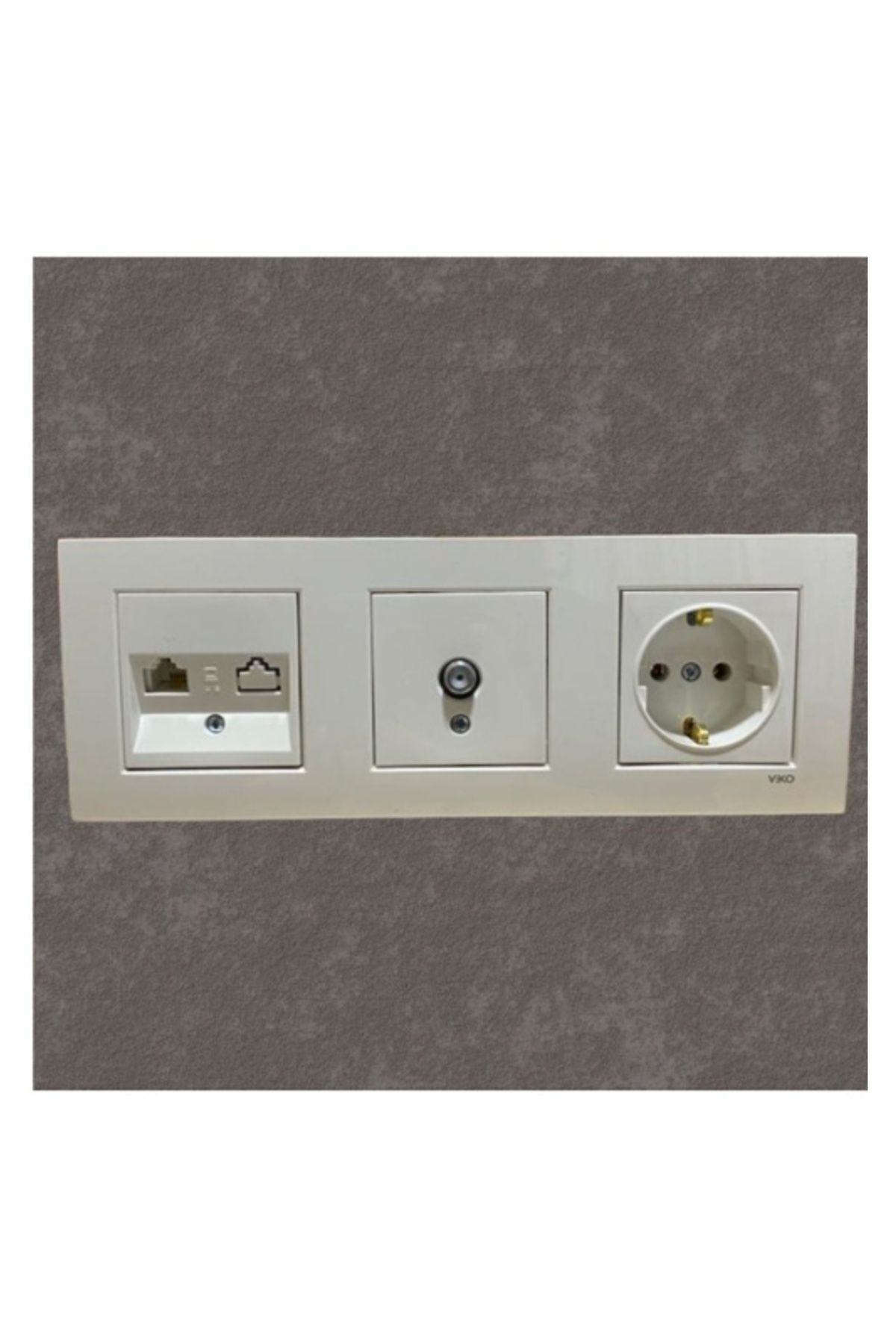 VİKO Orka Elektrik Viko Karre Beyaz 3lü Set F Konnektör Uydu Prizi ...