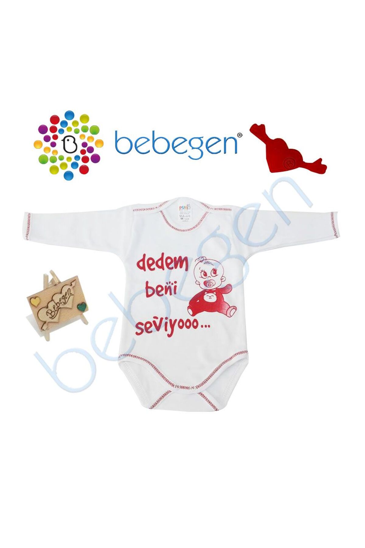 bebegen Dedem Beni Seviyoo Bebek Zıbını Uzun Kollu Kırmızı Yazılı Fiyatı, Yorumları - Trendyol