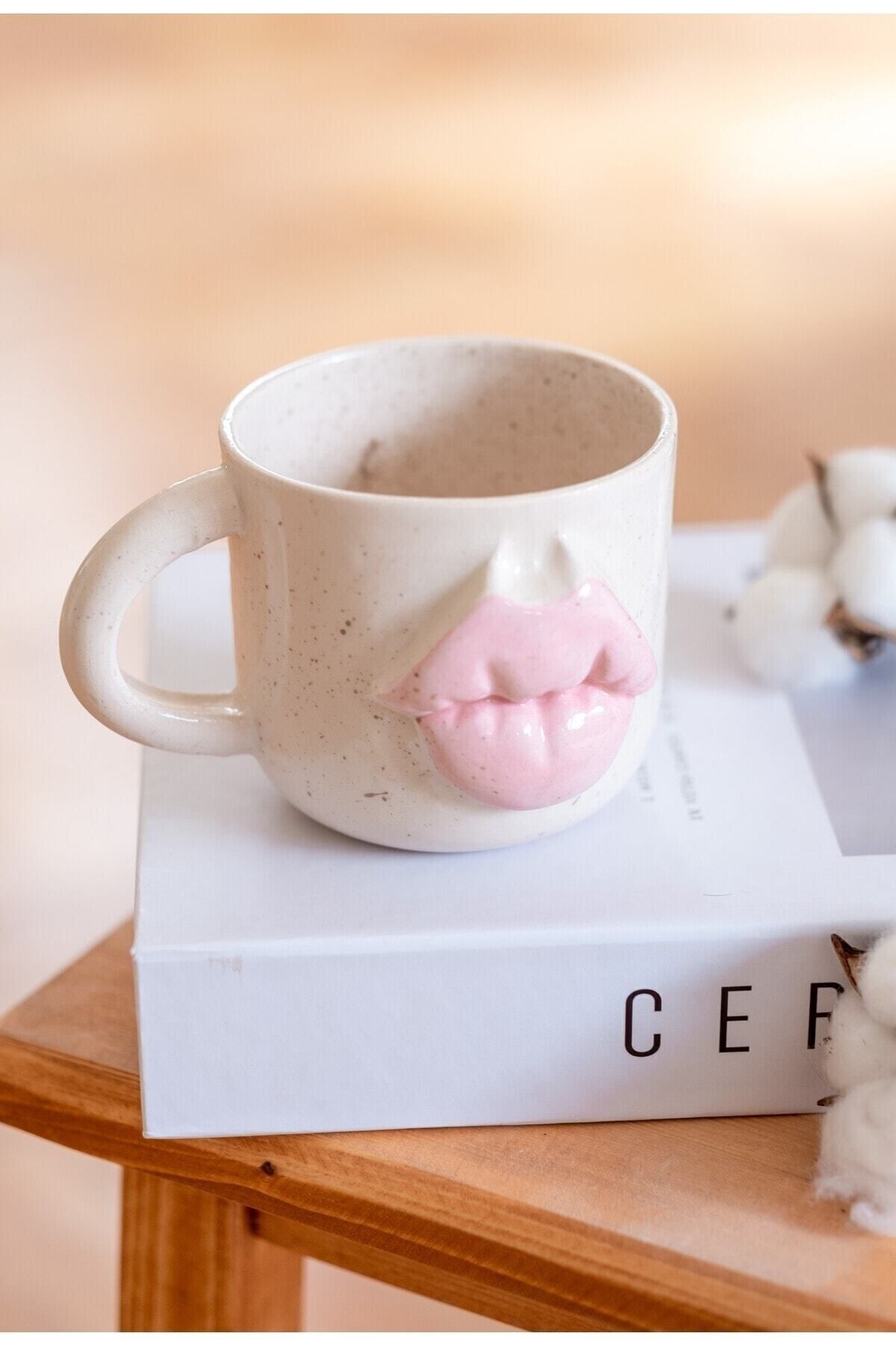 Yin Ceramic El Yapımı Seramik Pembe Dudak Kupa - Fiyatı, Yorumları