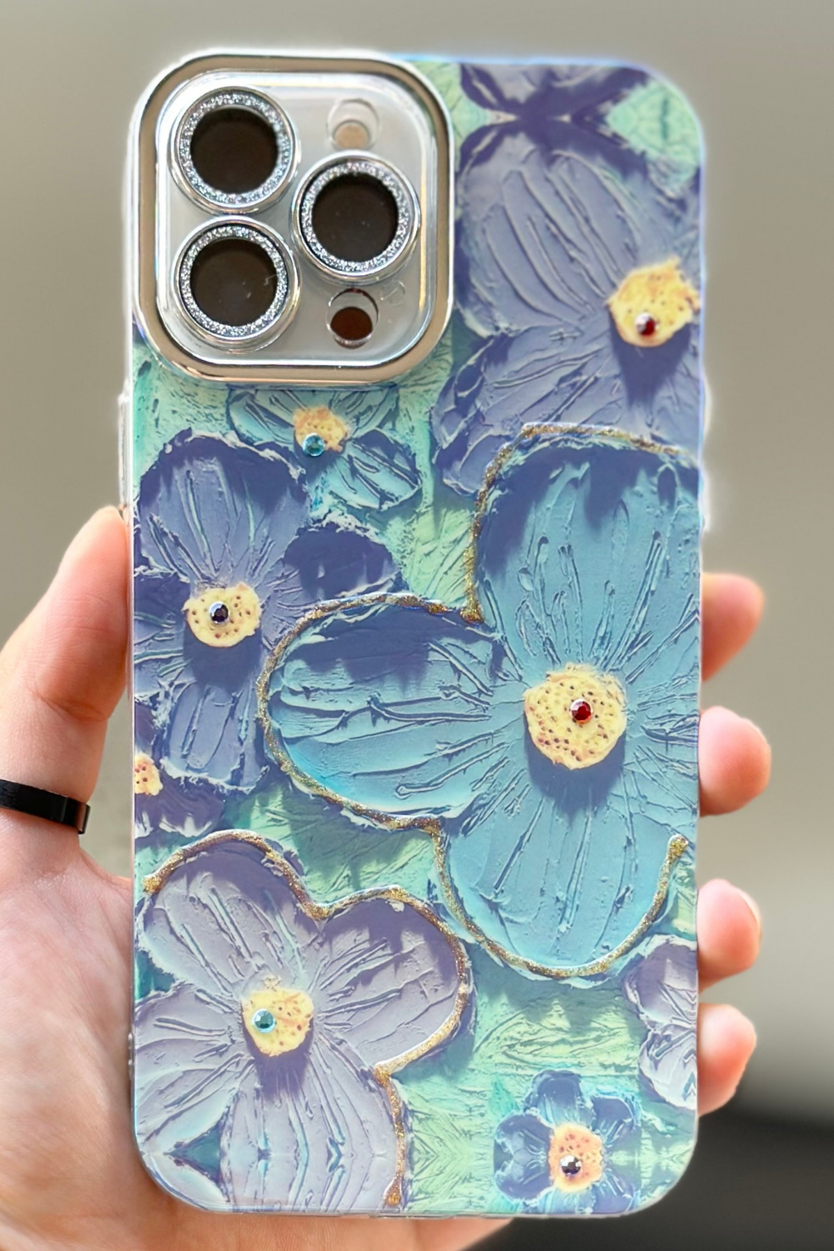 Vip Case iPhone 15 Pro Çiçek Desenli Kendinden Lens Korumalı ...