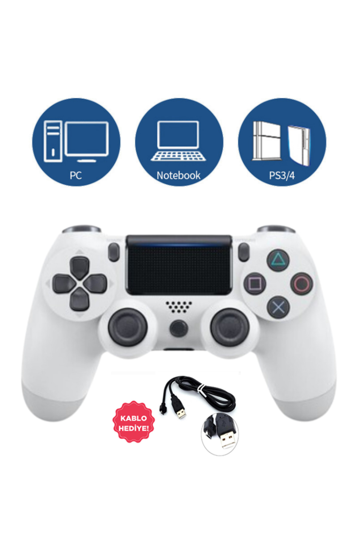 Tntech Ps4 Ps3 Pc Dualshock 4 Wirless Oyun Kontrol Cihazı - Beyaz G12 Fiyatı, Yorumları - Trendyol