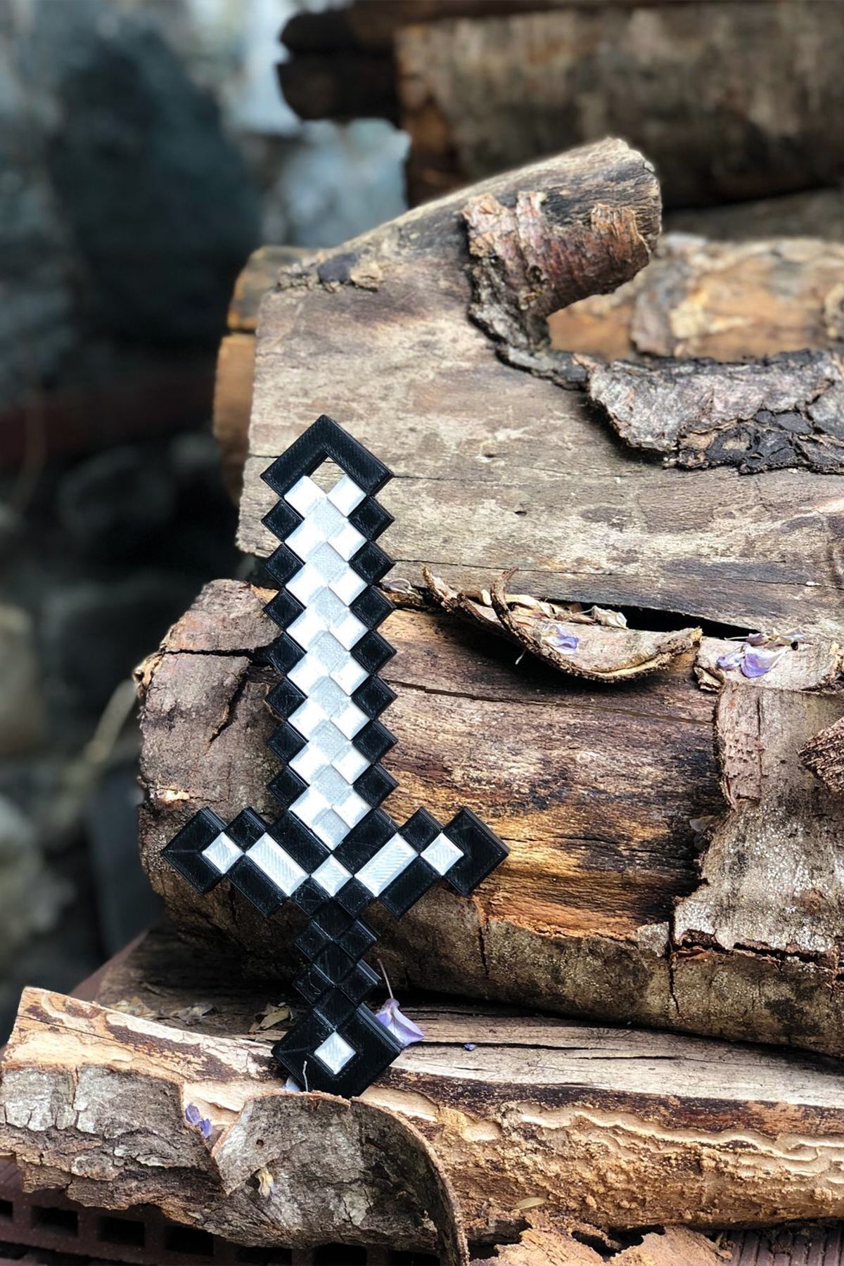 Asi Bursa3dfilament Minecraft Sword / Minecraft Figür Kılıç Gri 25 Cm ...
