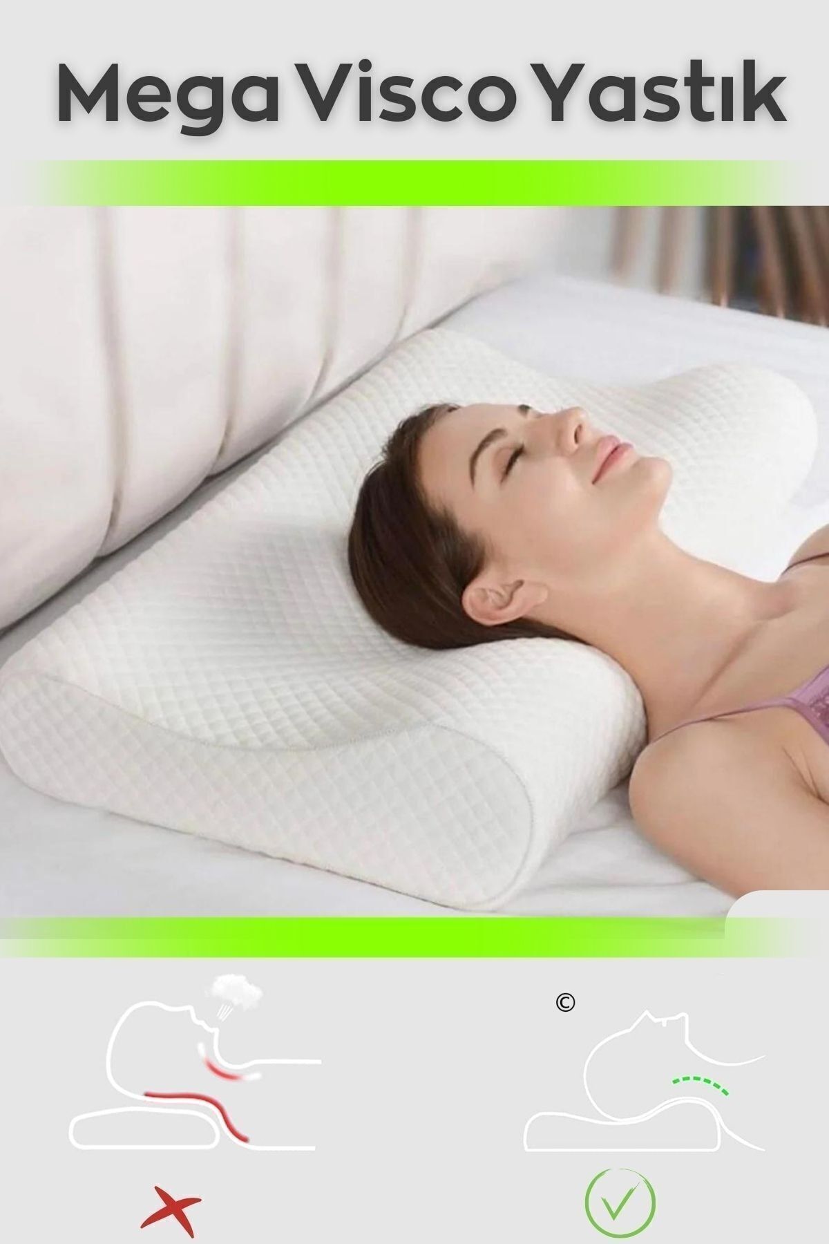 Viscomina Visco Ortopedik Yastık Boyun Fıtığı Boyun Ağrısı Destekli Lüks Yastık. Fiyatı ...
