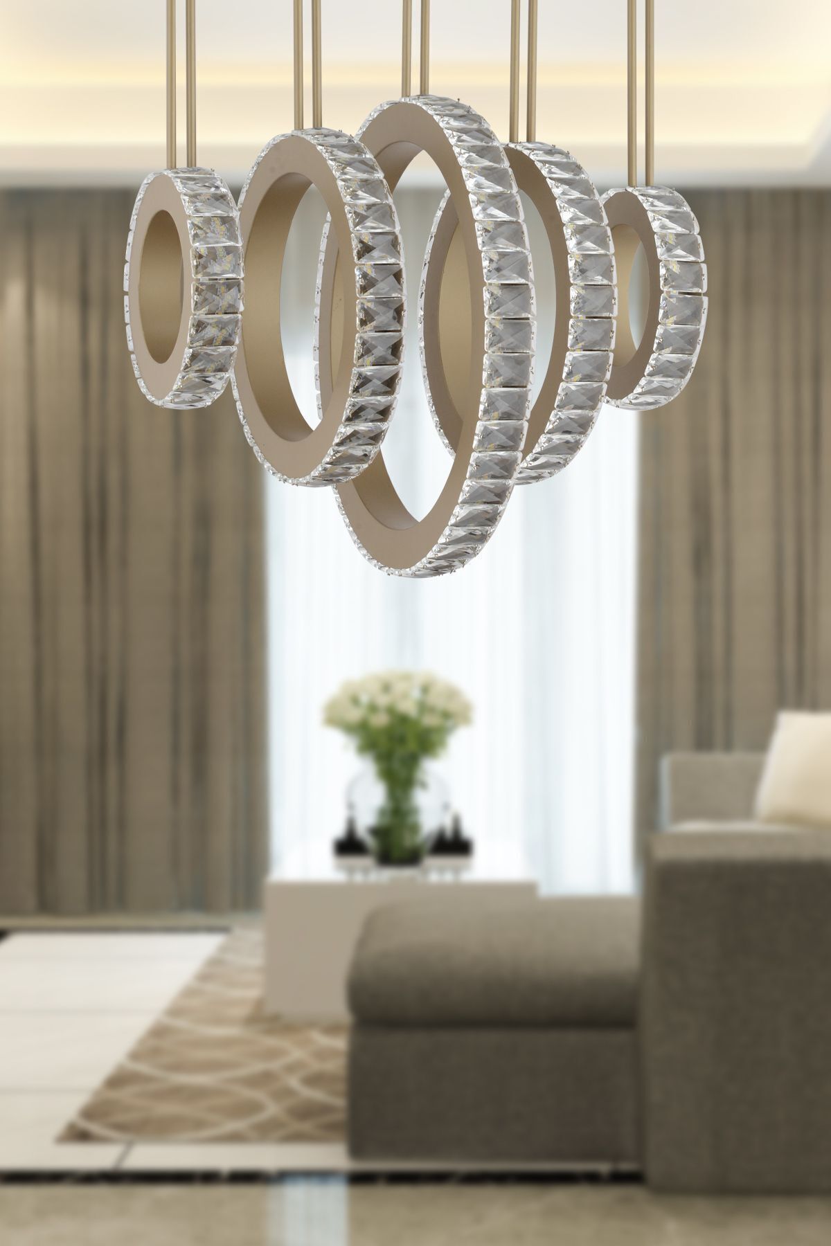 Apliqa Corina 5'li Asimetrik Sıralı Eskitme 3 Renkli 130 Watt Ledli ...
