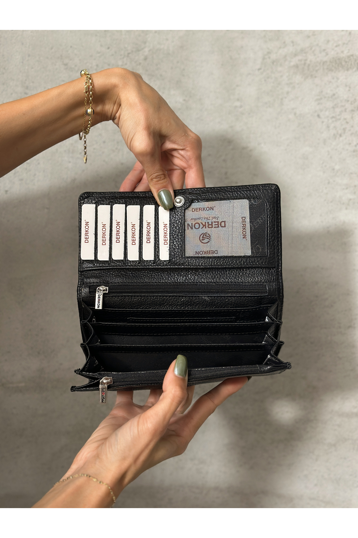 Derkon Bol Gözlü Kadın Siyah Cüzdanı Hakiki Deri - Fiyatı, Yorumları