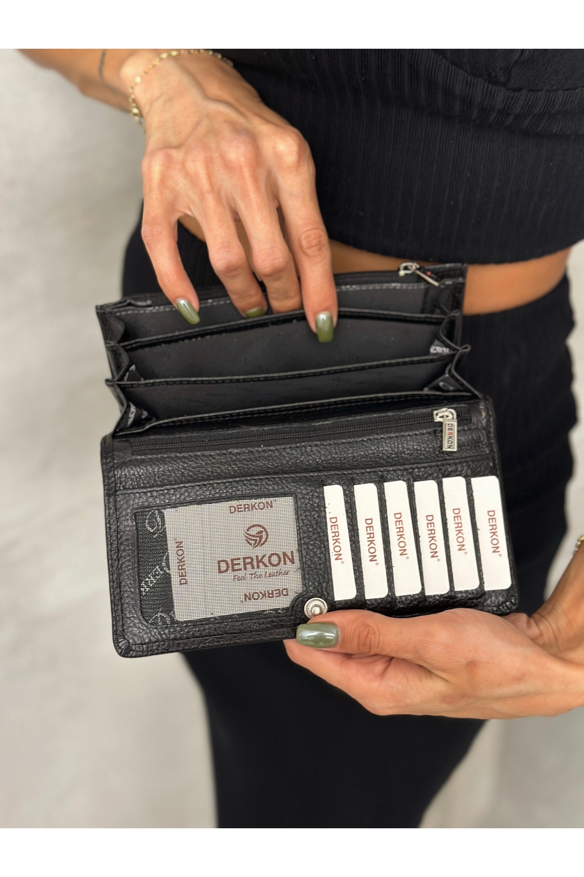 Derkon Bol Gözlü Kadın Siyah Cüzdanı Hakiki Deri - Fiyatı, Yorumları