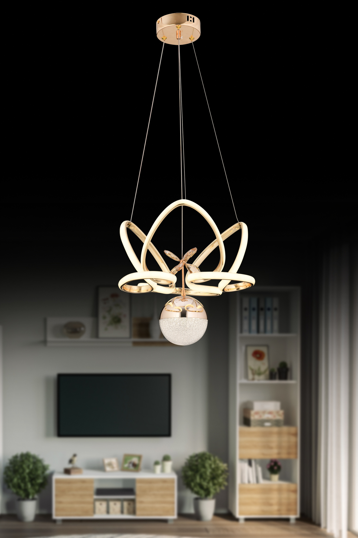 OSC HOME AYDINLATMA TASARIM LED AVİZE KELEBEK 3RENK IŞIKLI AVİZE Fiyatı ...