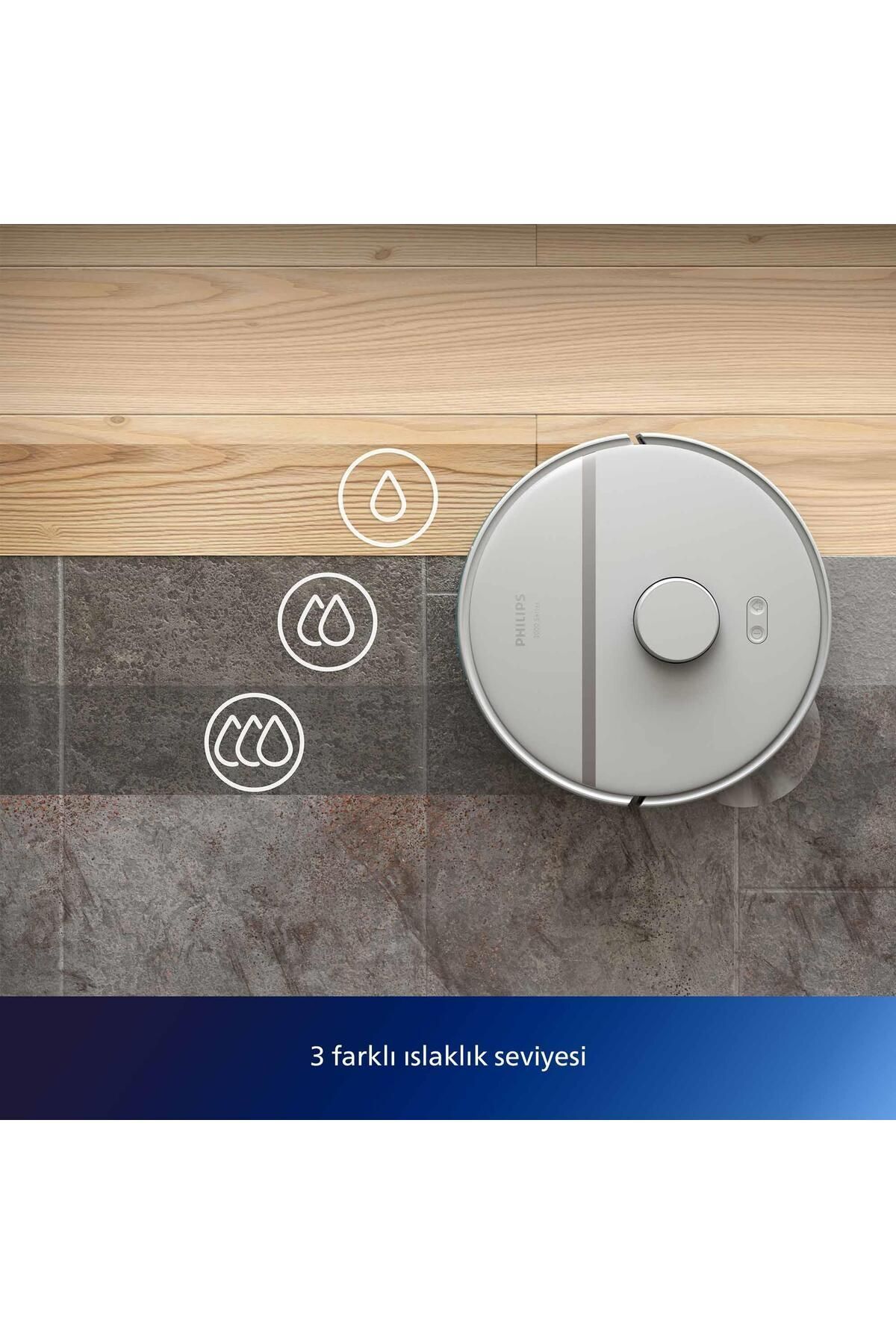 Philips 3000 Serisi Islak Kuru Moplu Beyaz Robot Süpürge,4000 Pa, Sert ...