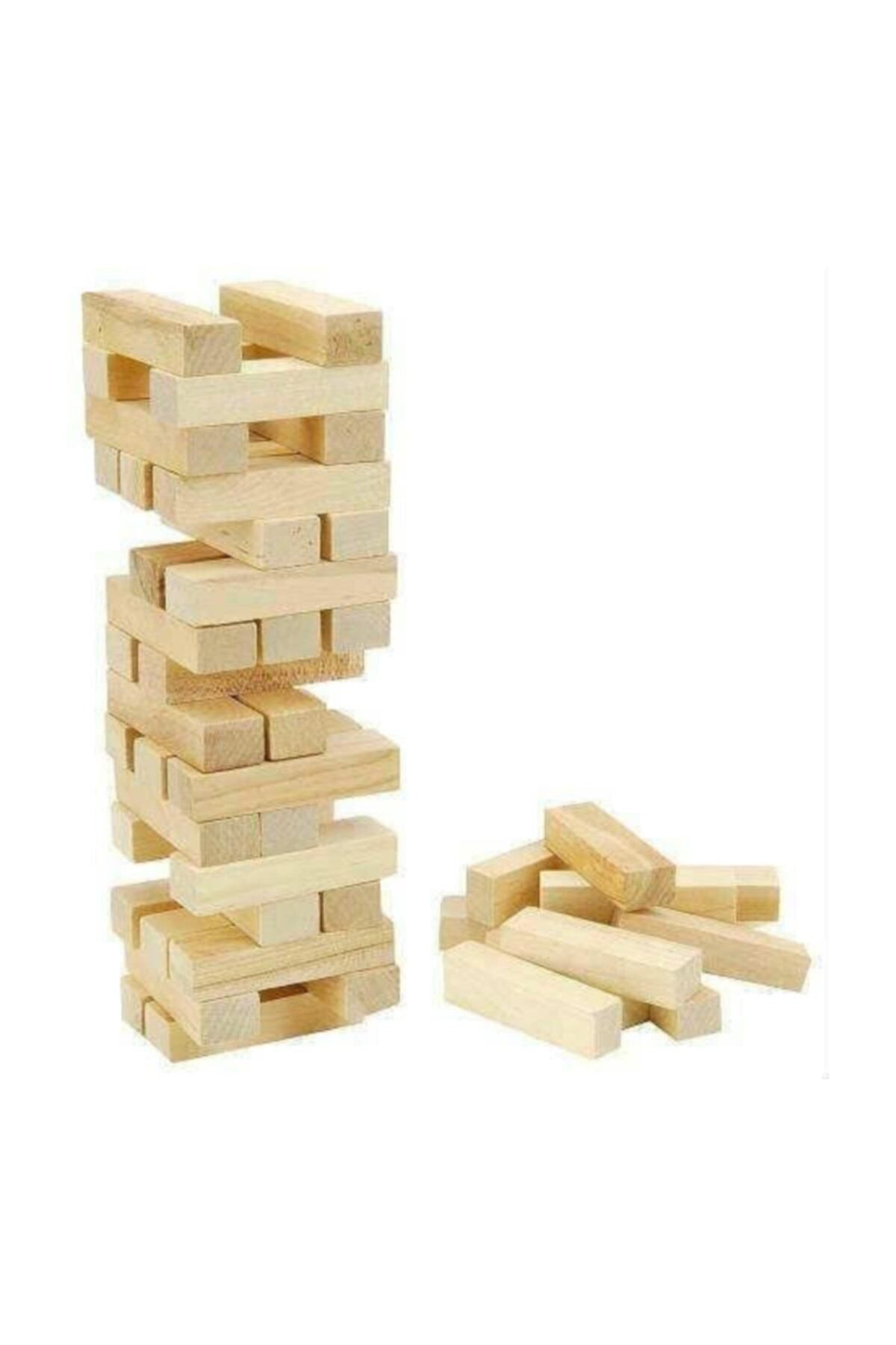 Genel Markalar 54 Parça Büyük Boy Jenga Doğal Ahşap Kule Oyunu Cenga ...
