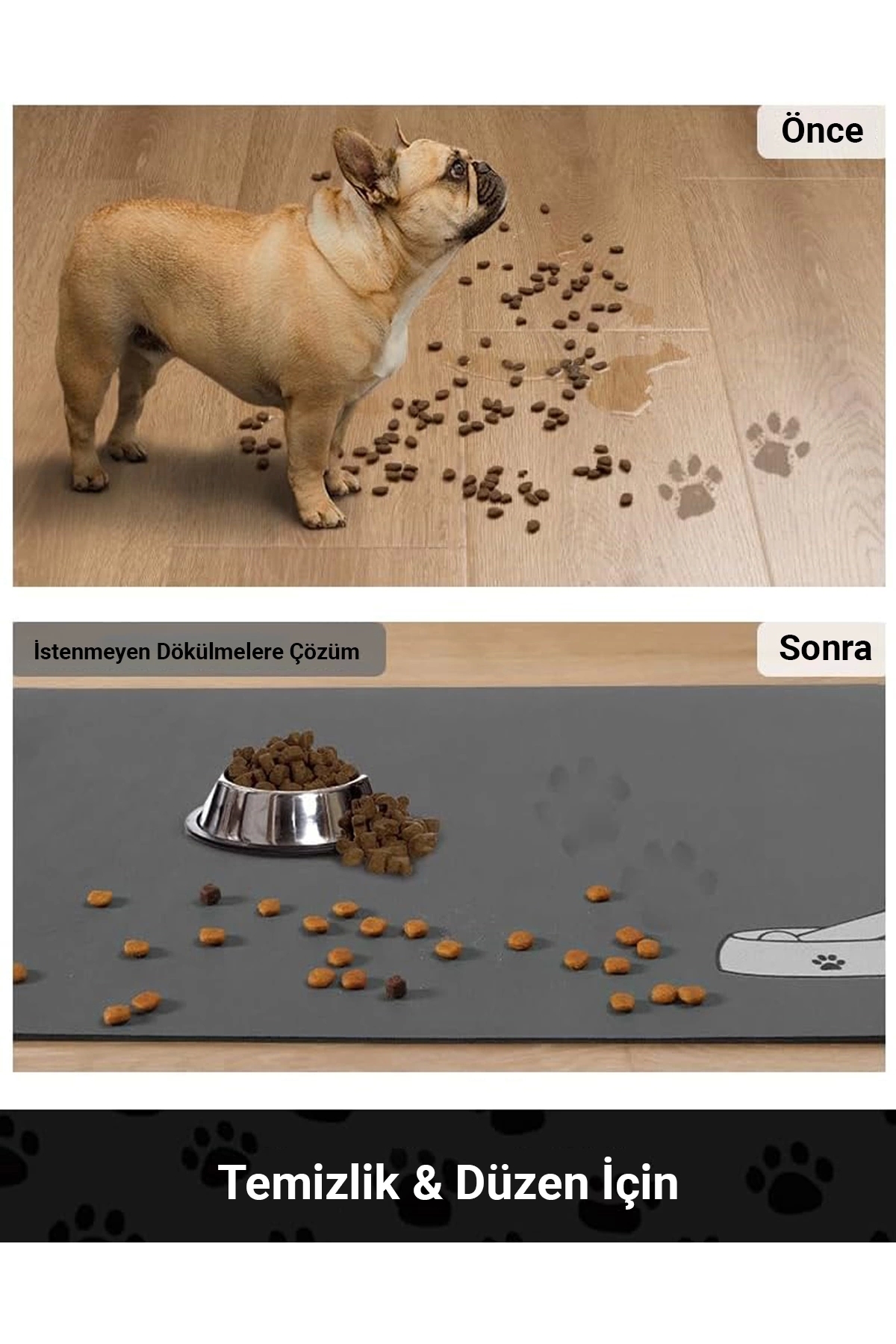 MatGo Pati Evcil Hayvan Beslenme Matı Kemik Figürlü Su Geçirmez Kaymaz ...