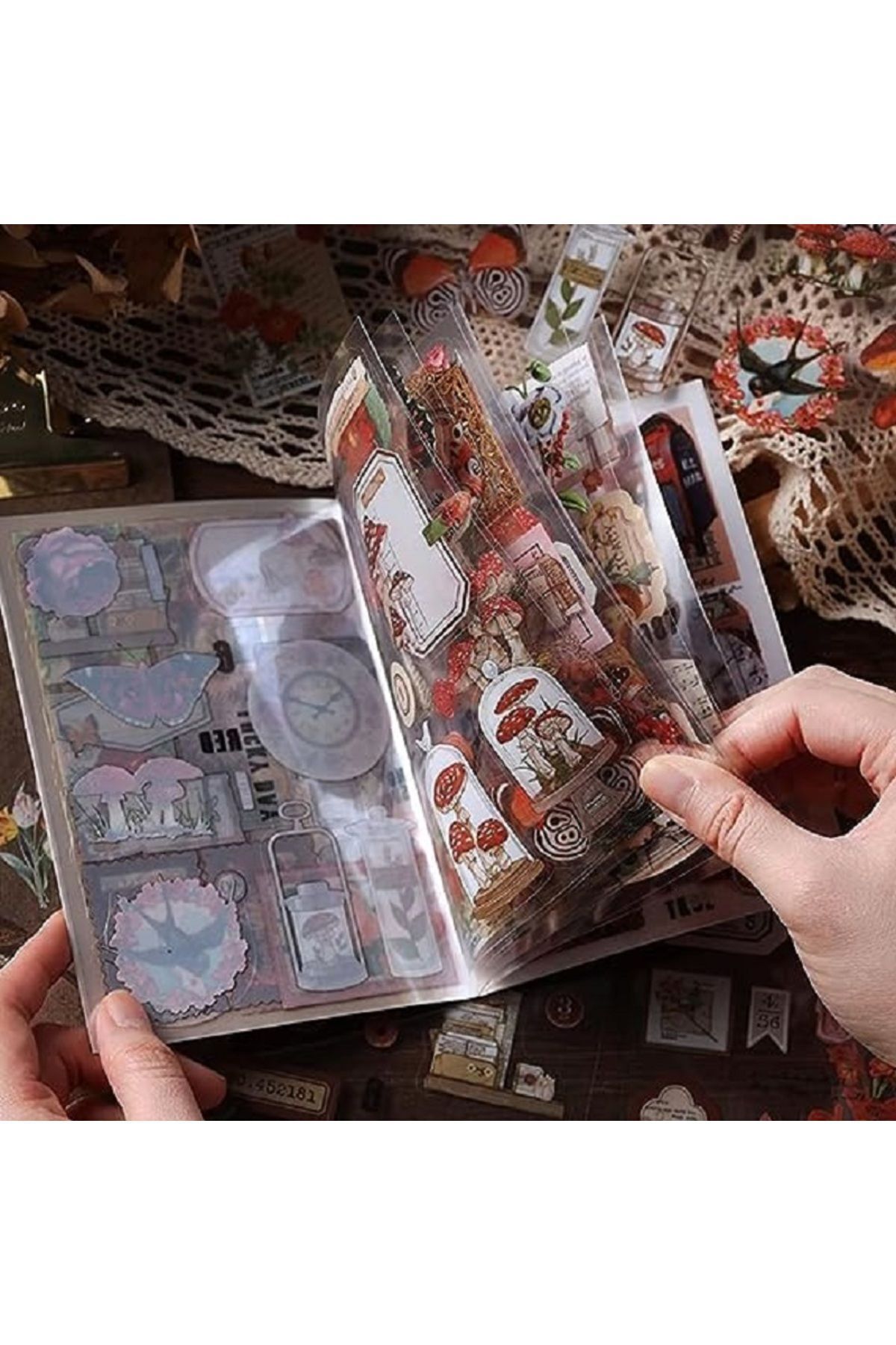 SF SCRAPBOOK KIRTASİYE 20 Sayfa Scrapbook Vintage Sticker Kitabı ...
