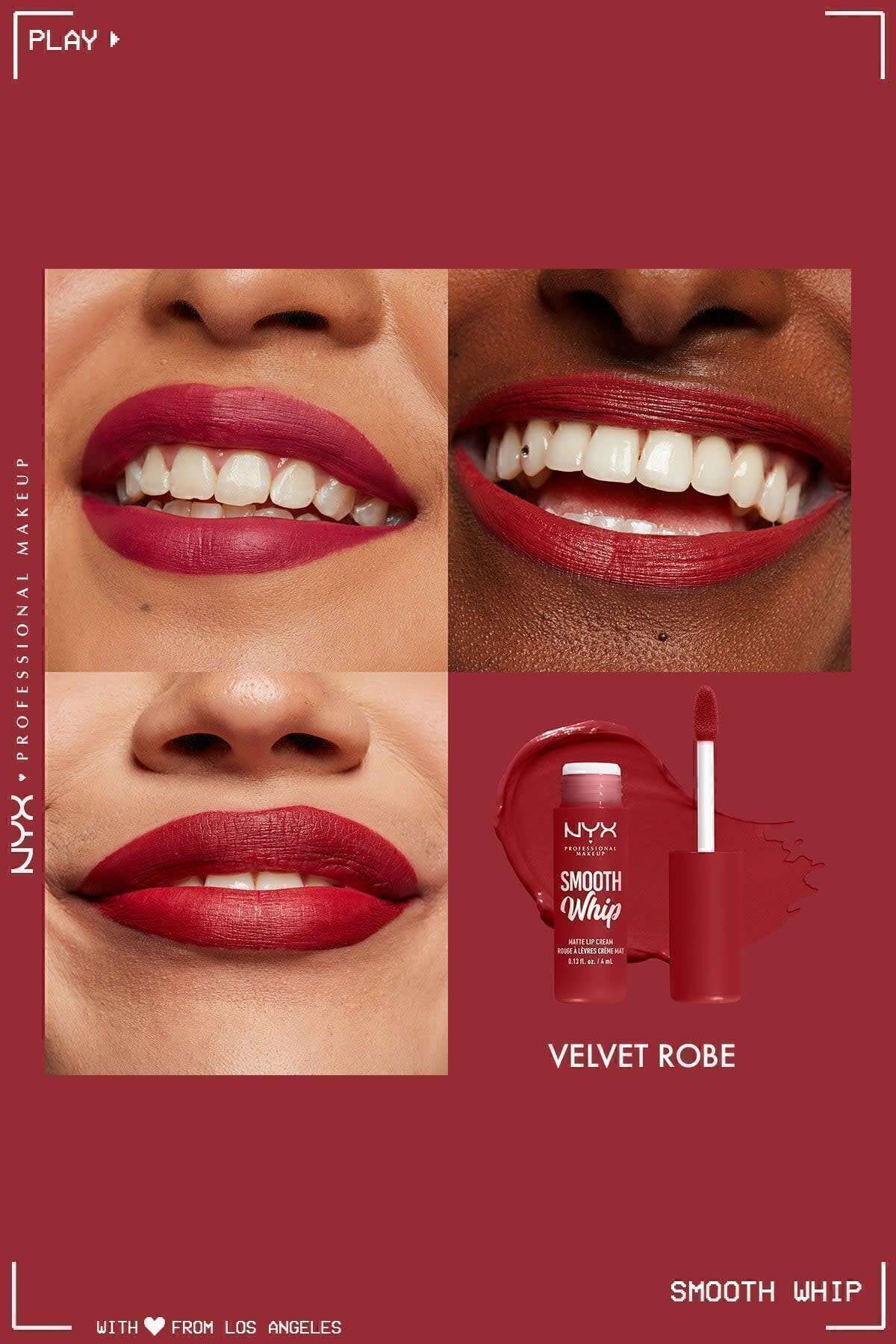 NYX Professional Makeup Smooth Whip Kremsi Likit Mat Ruj - Velvet Robe ...