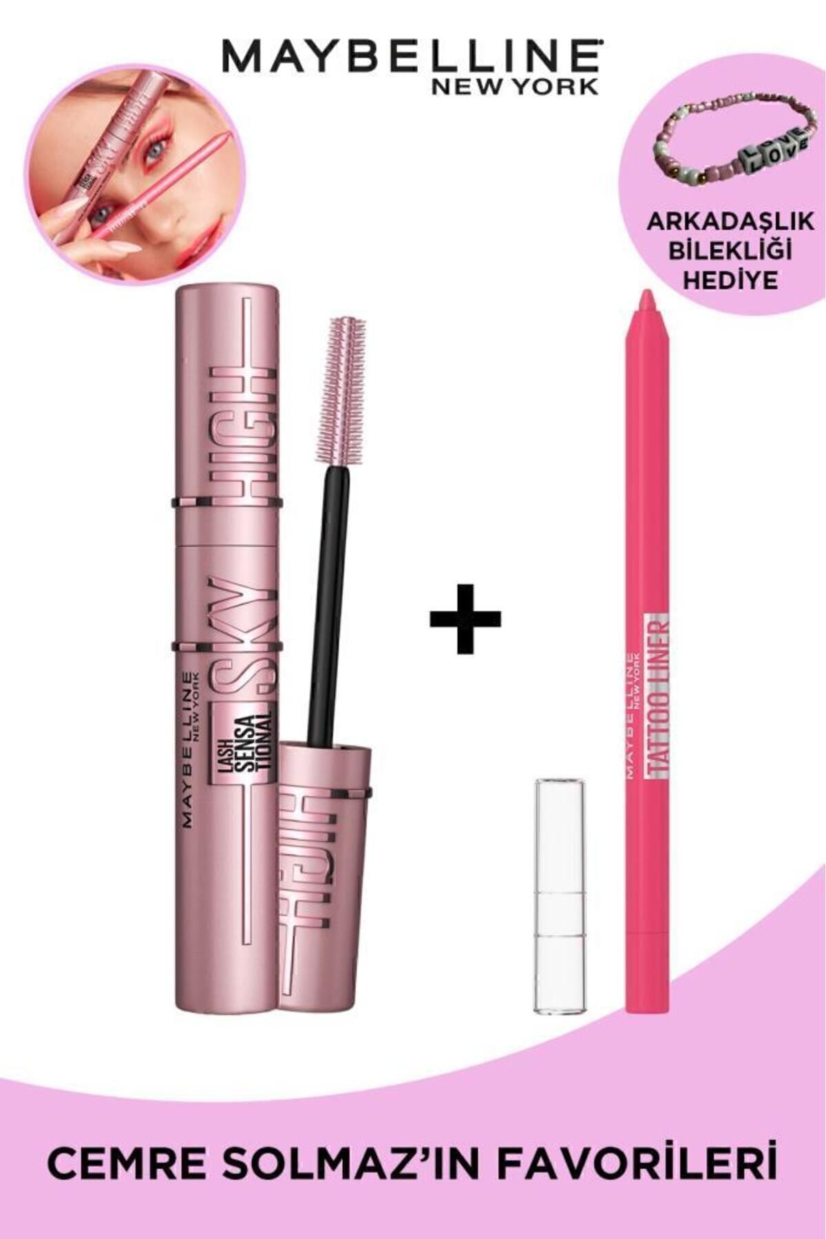 Maybelline New York Sky High Maskara + Tattoo Liner Ultra Pink Bileklik ...