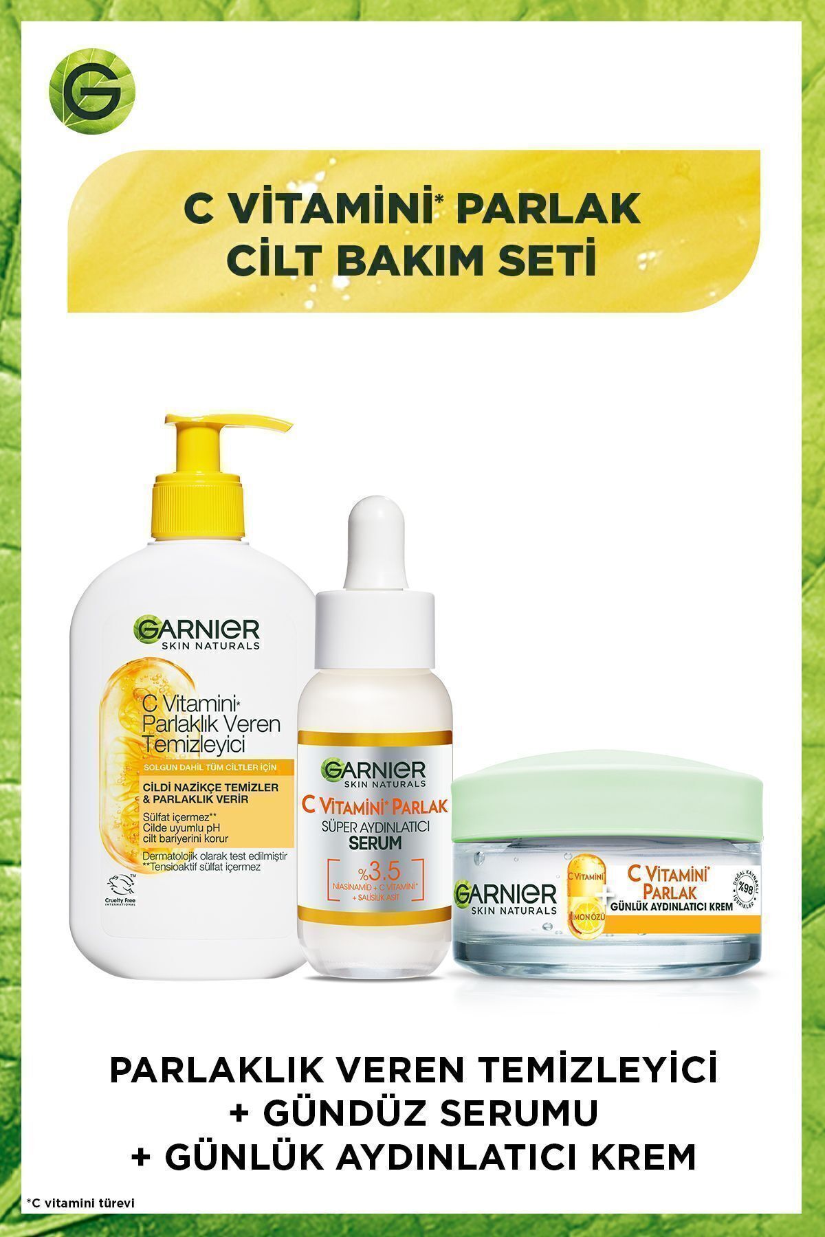 Garnier C Vitamini Temizleyici & Serum & Krem Seti (Niasinamid ...