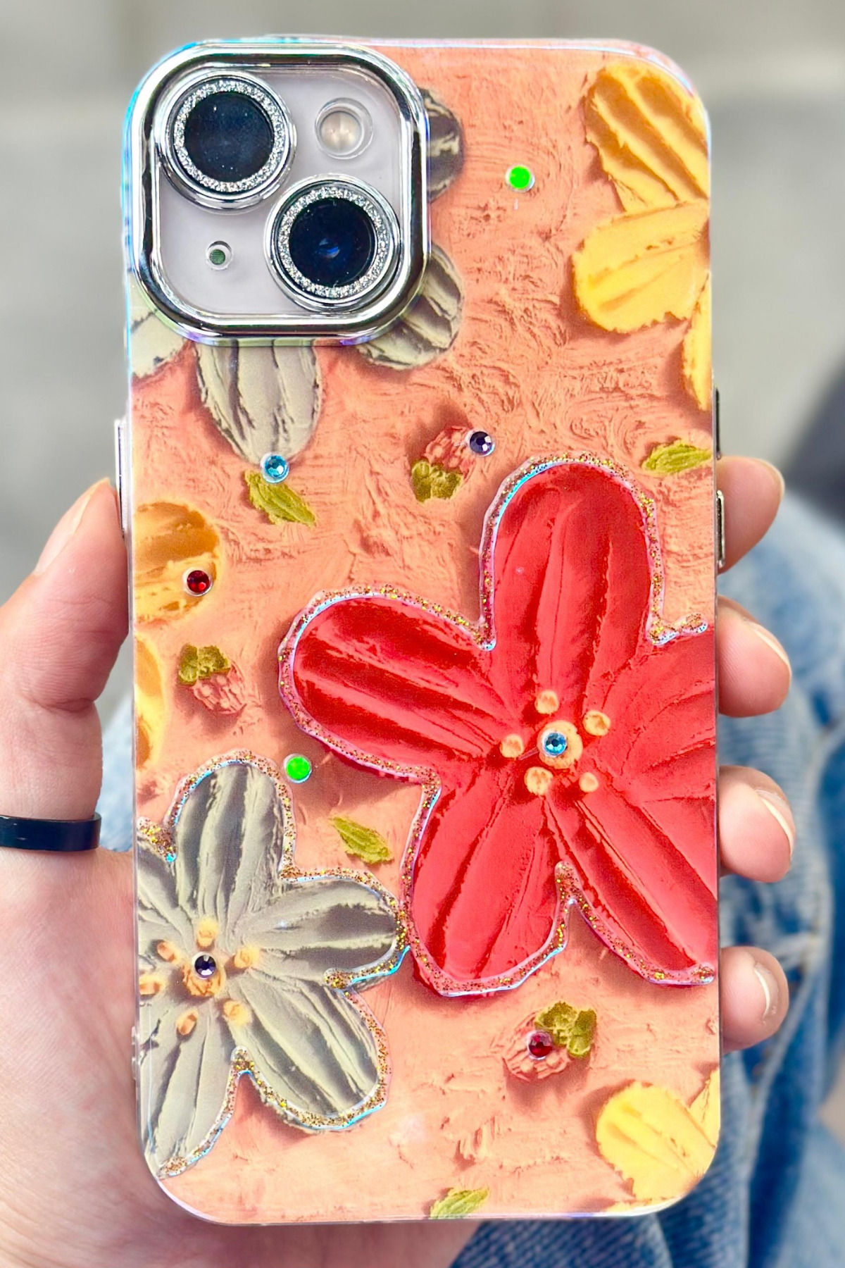 Vip Case iPhone 13 Uyumlu Çiçek Desenli Kendinden Lens Korumalı ...