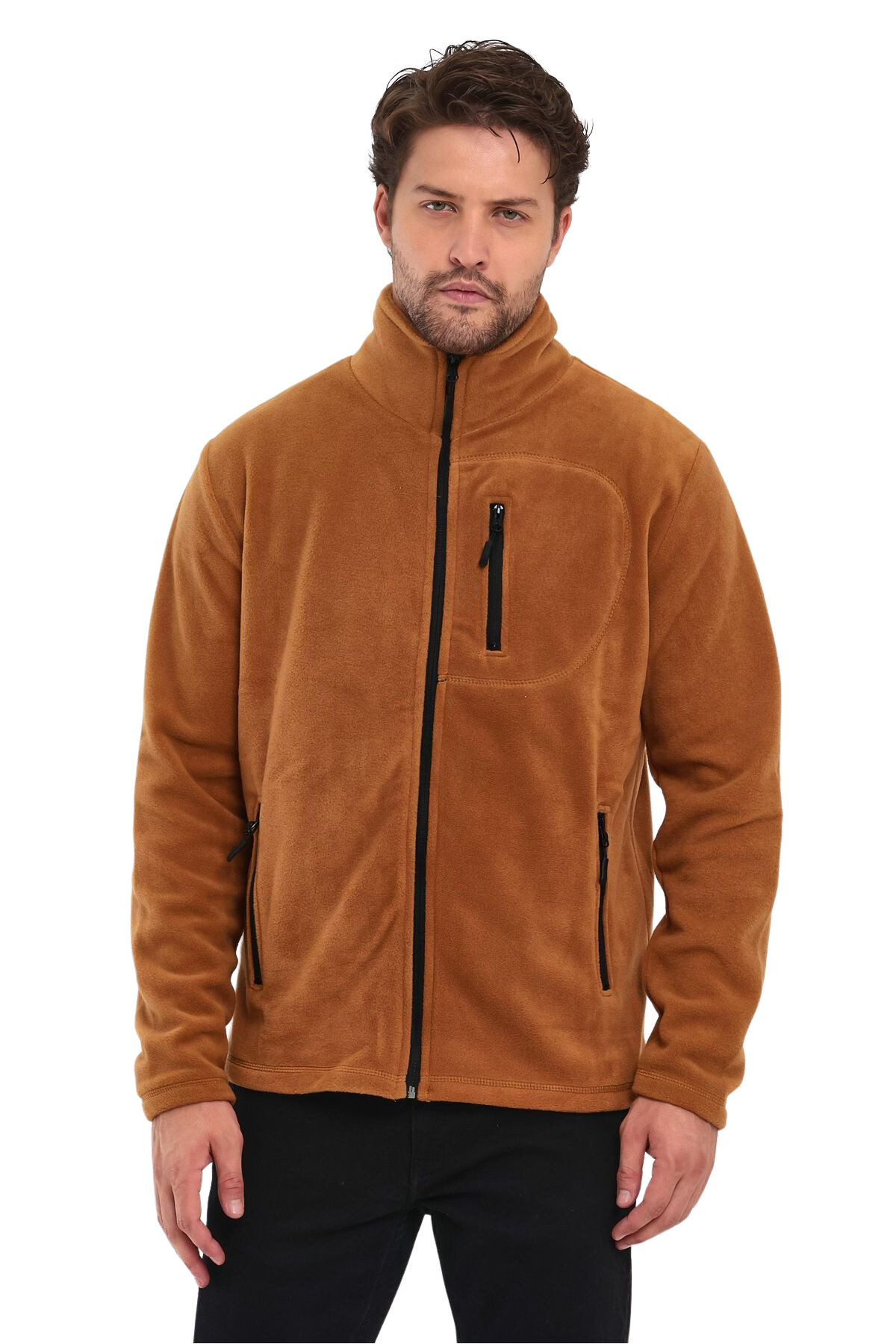 GENIUS STORE Erkek Polar Tam Fermuarlı 3 Cepli Outdoor Polar Ceket ...