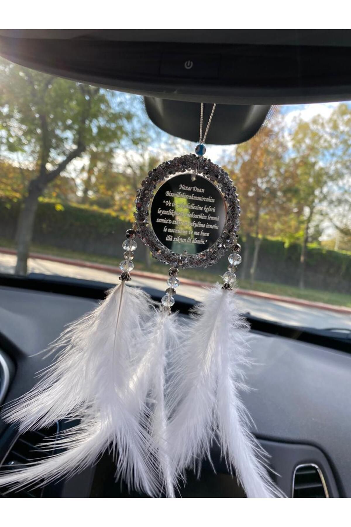 Araç Balkon Aksesuar El Yapımı Düş Kapanı Hediyelik Nazar Duası Aynalı ...