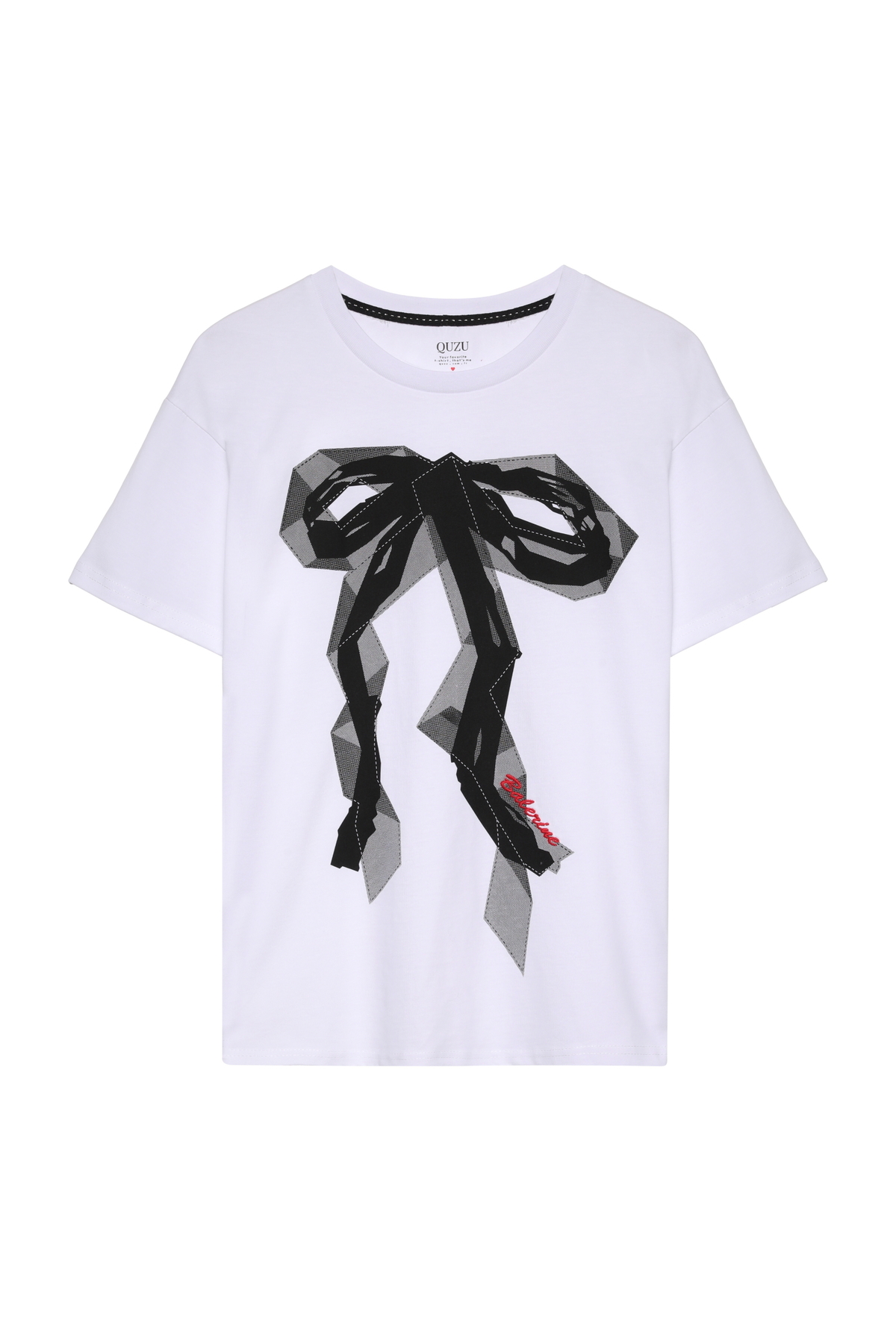 Quzu Eskitme Kurdele Basklı Tişört Beyaz Fiyatı, Yorumları - Trendyol