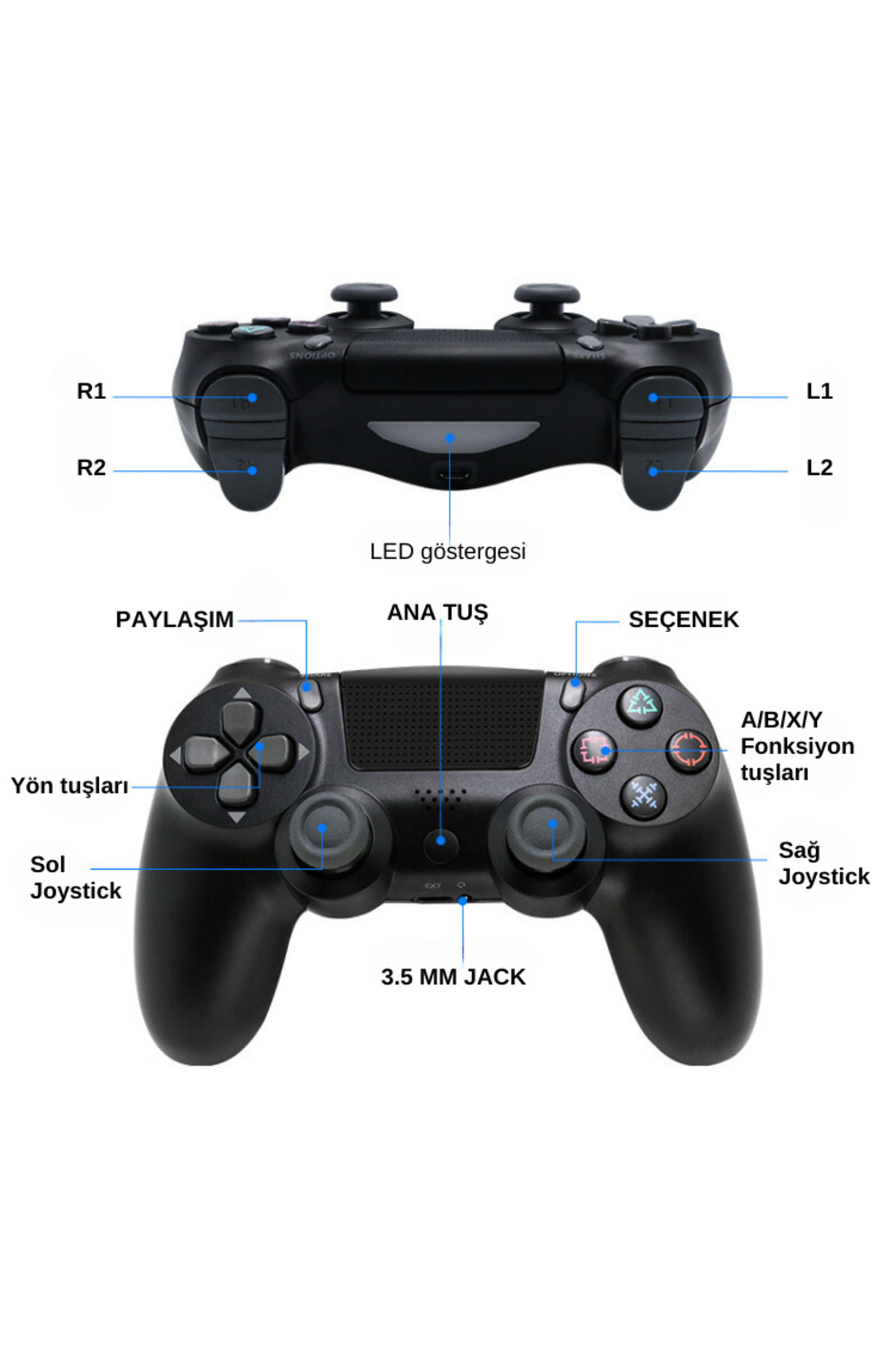 Tntech Ps4 Ps3 Pc Dualshock 4 Wirless Oyun Kontrol Cihazı - Beyaz G12 Fiyatı, Yorumları - Trendyol