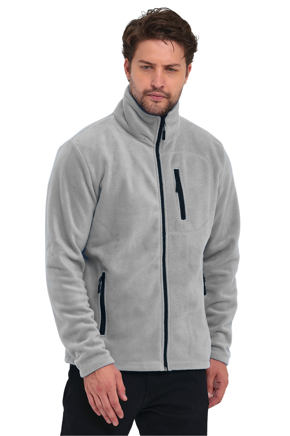 GENIUS STORE Erkek Polar Tam Fermuarlı 3 Cepli Outdoor Polar Ceket ...