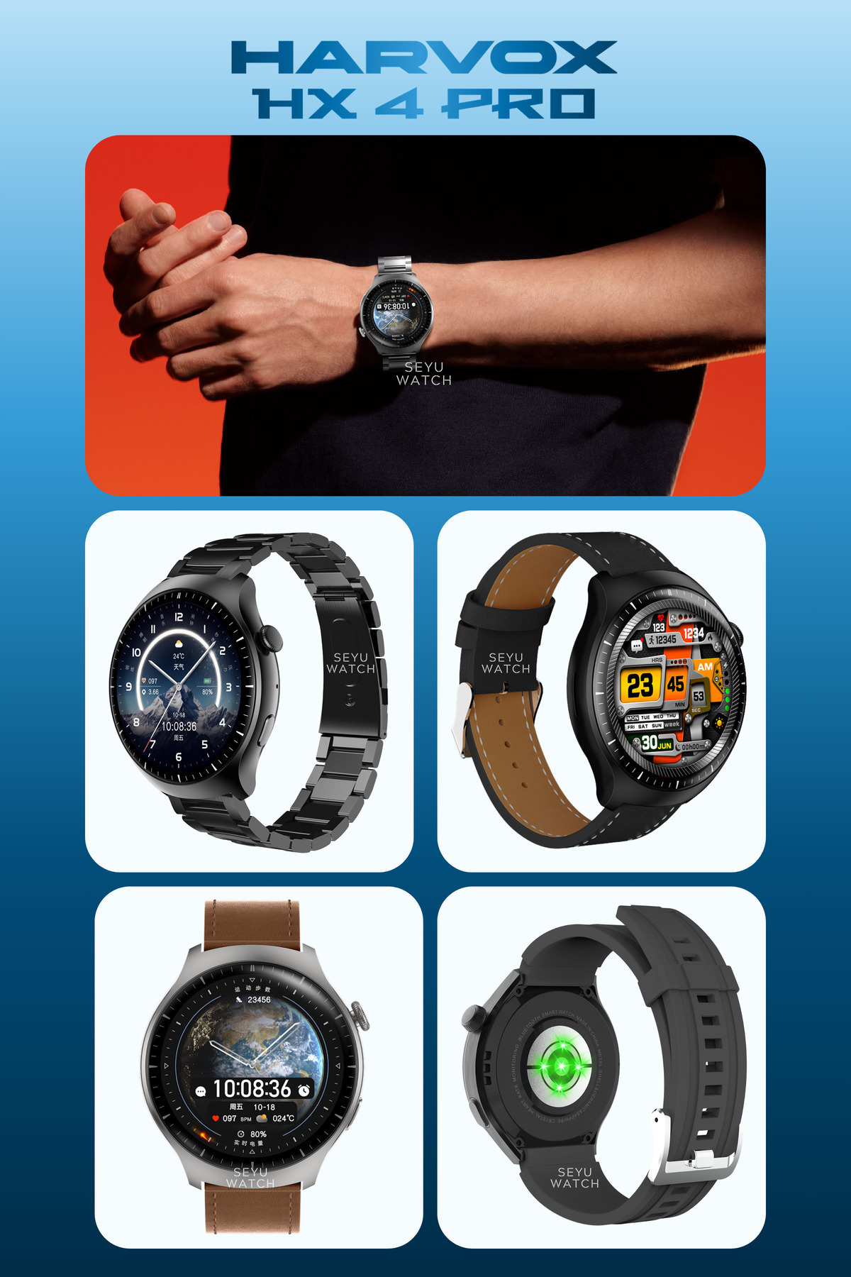 SEYUWATCH Watch HX-4 Pro Harvox Akıllı Saat Iphone Ve Android Tüm Telefonlara Uyumlu - Fiyatı ...