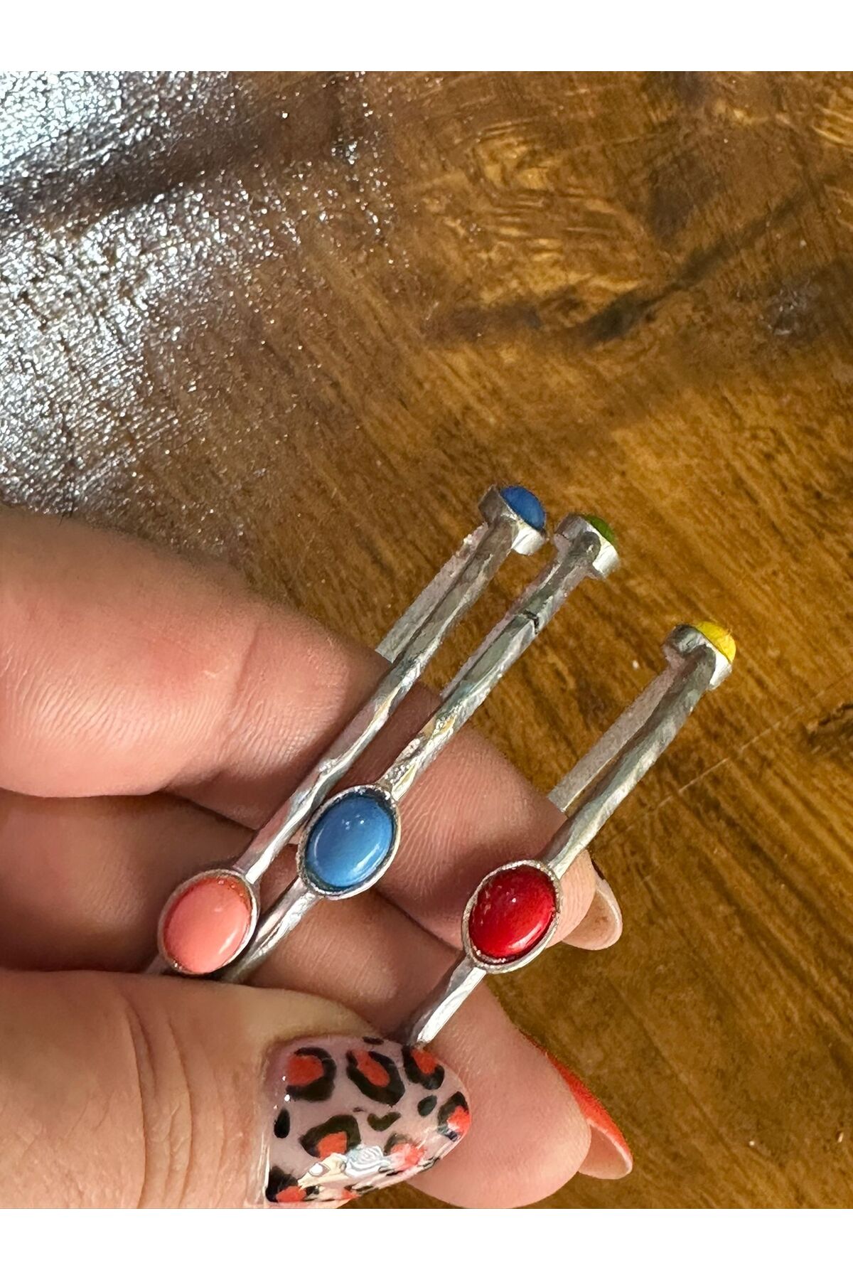 Gönülden Tasarım 3 ADET RENKLİ TAŞLI TASARIM KADIN BİLEZİK SET ÇAP 7 CM ...