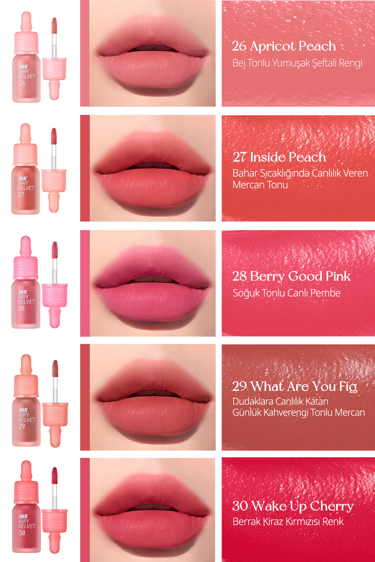 PERIPERA Uzun Süre Kalıcı ve Hafif Formüllü, Kadife Bitişli Tint ...