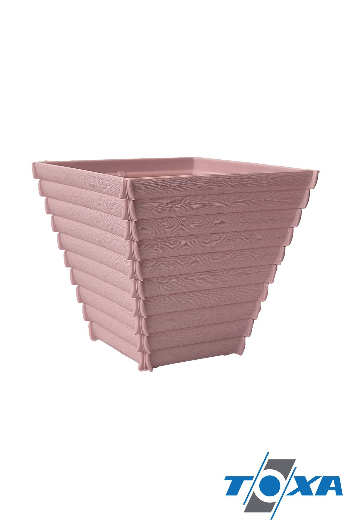 ToXA 4 Litre Pembe Ahşap Desenli Saksı Izgaralı Tabaksız Mat Plastik ...