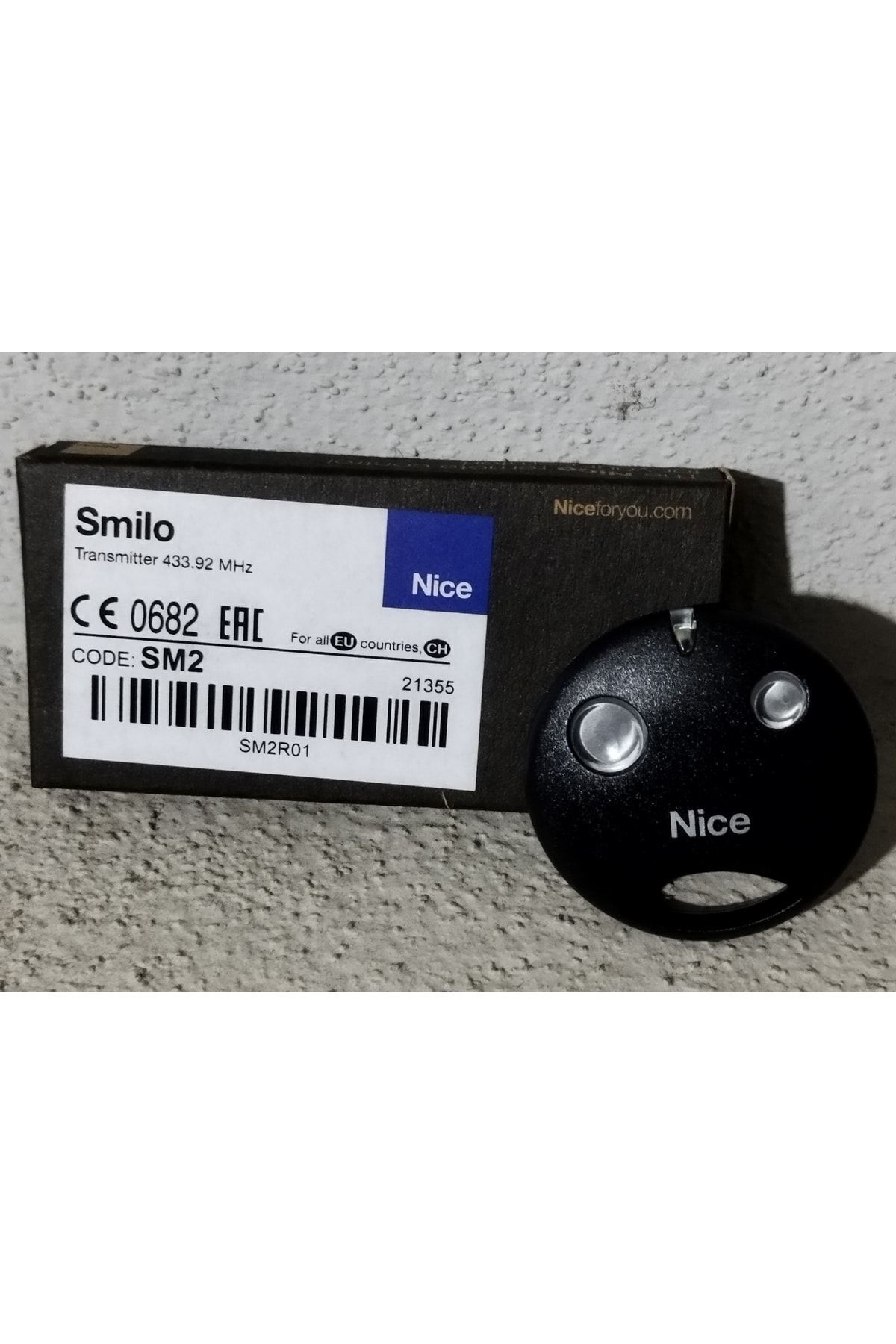NİCE Siyah Smilo 2 Kanallı Uzaktan Kumanda - Sm2 Kumanda - Otomatik Kapı Kumandası Smilo2 ...