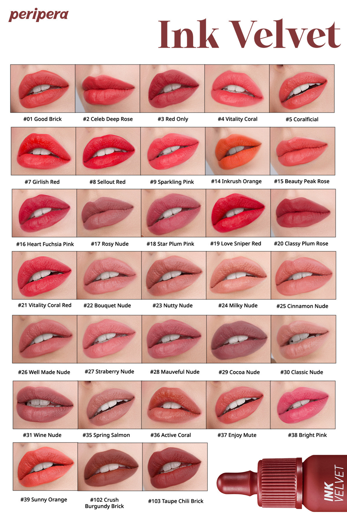 PERIPERA Yüksek Pigmentli, Kadife Görünümlü, Gün Boyu Kalıcı Tint ...