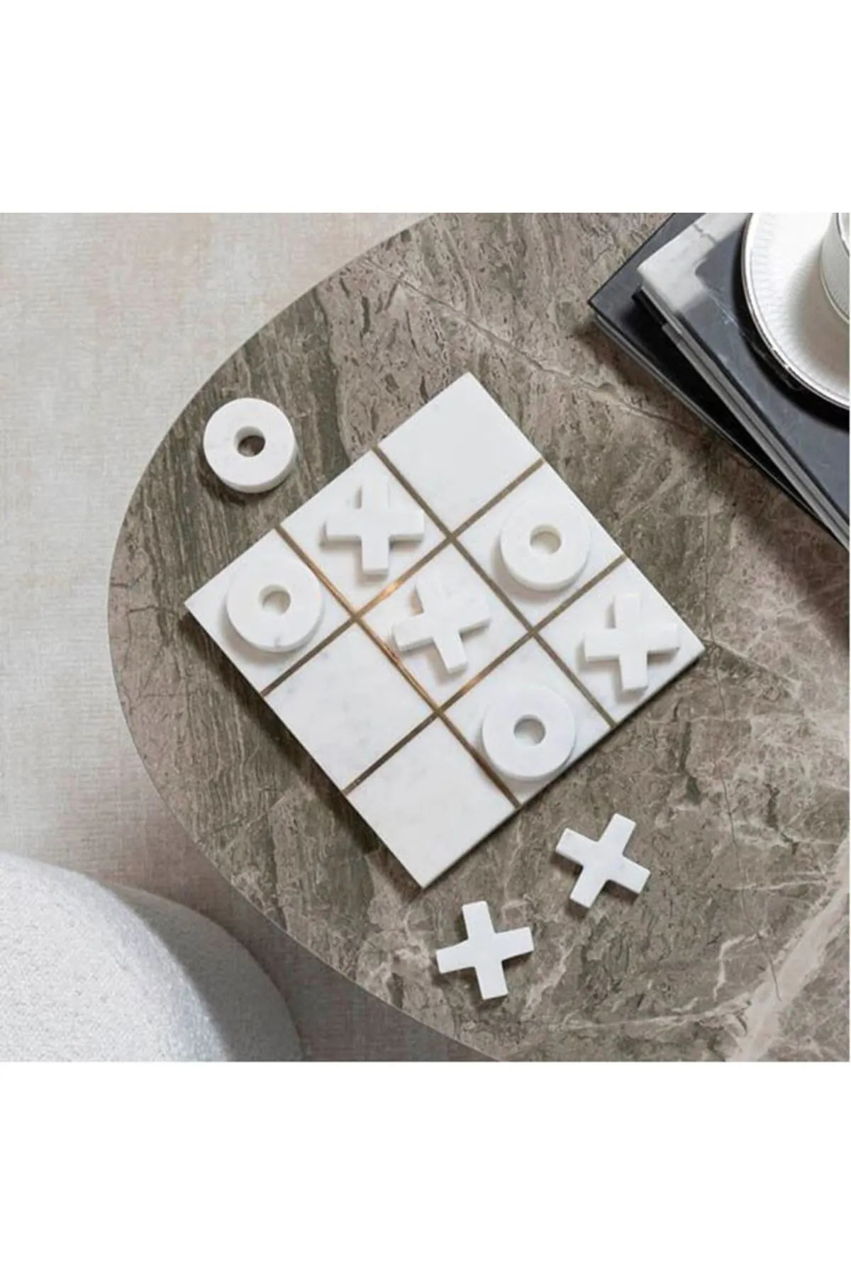 Sümeyra Marble Art Doğal Mermer X0X Oyun Takımı | Tic Tac Toe Game | 20 ...