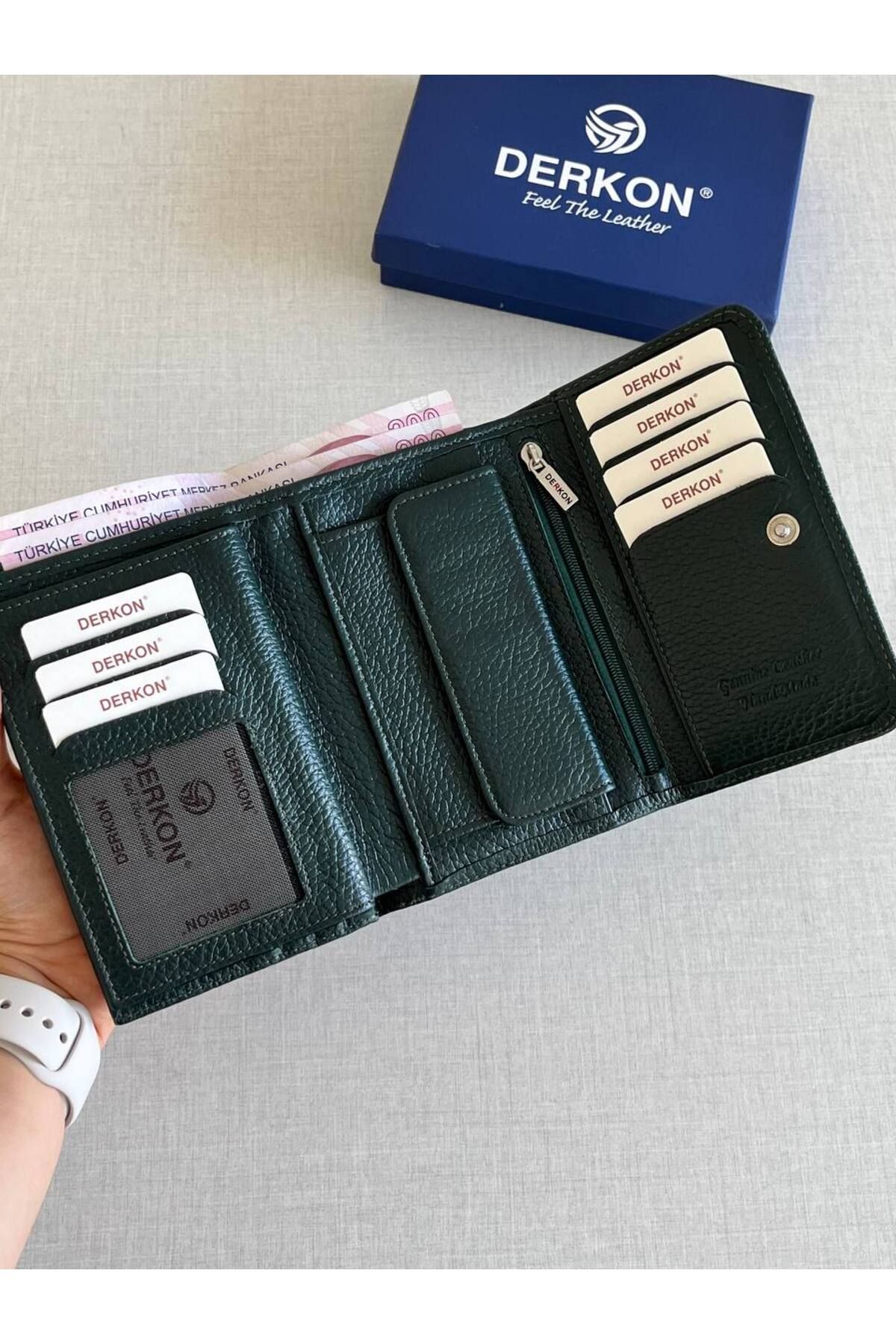 Derkon Violeta Model Orta Boy Hakiki Deri Yeşil Kadın Cüzdanı - Fiyatı ...