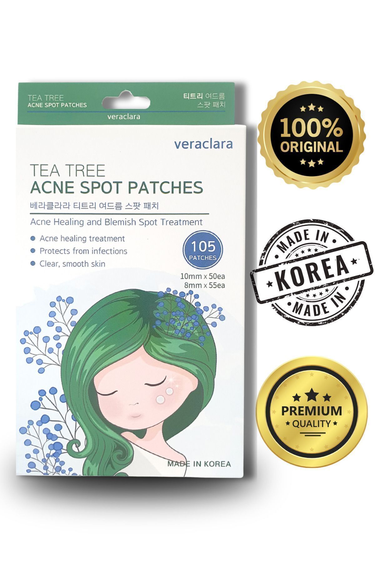 VERACLARA Yatıştırıcı Tea Tree Acne Blemish Spot Patch ,sivilce Bandı ...