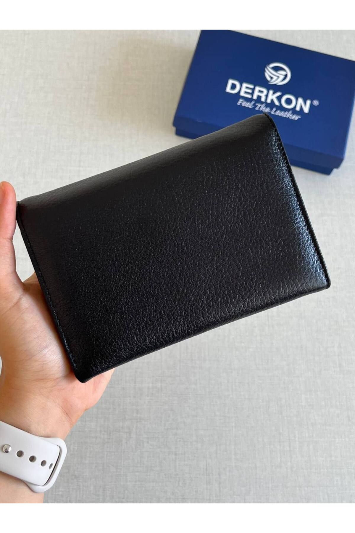 Derkon Violeta Model Orta Boy Hakiki Deri Siyah Kadın Cüzdanı - Fiyatı ...