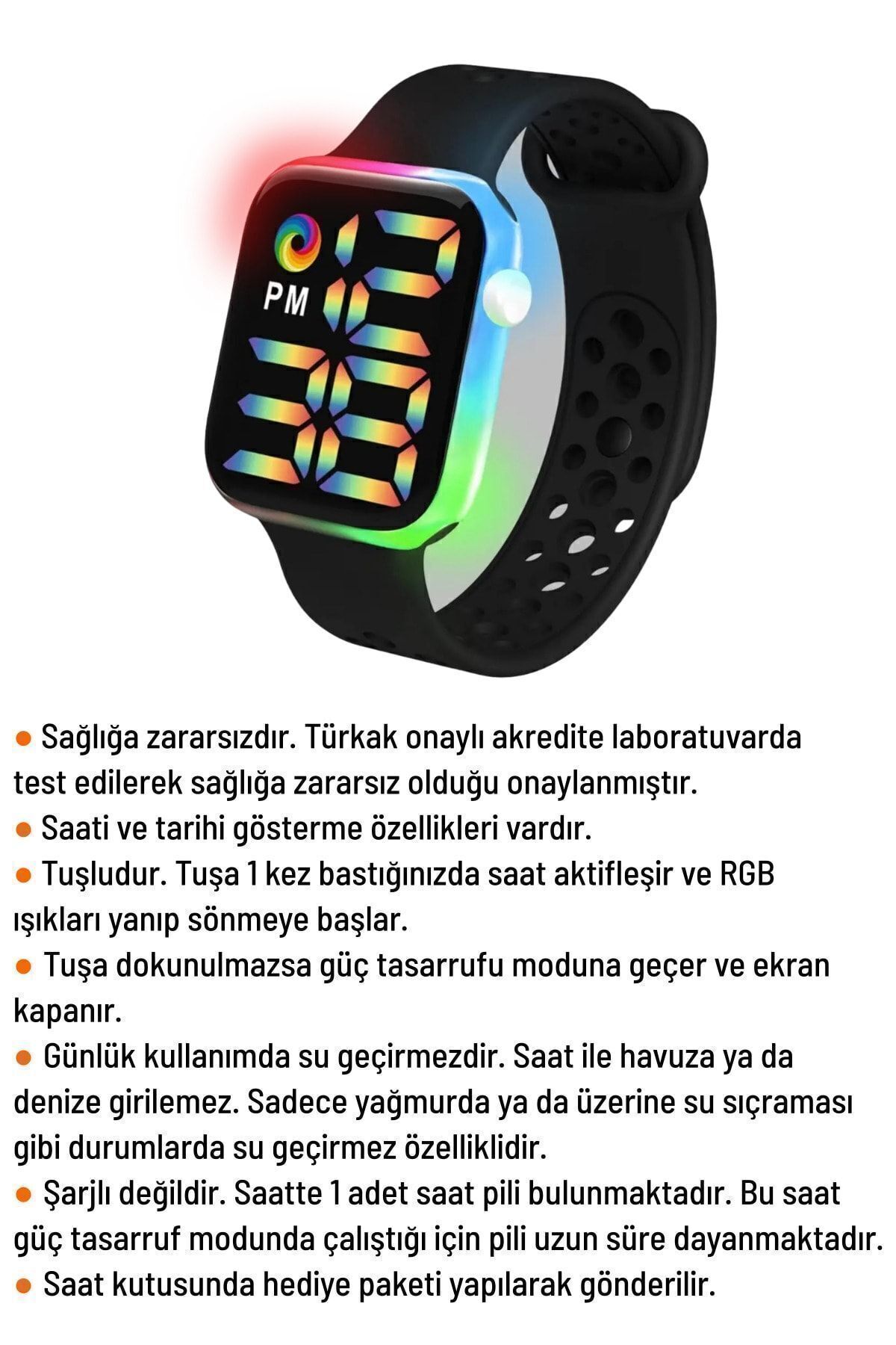 Q-TİME Rgb Işıklı Ve Led Ekranlı Su Geçirmez Dijital Çocuk Ve Genç Kol ...
