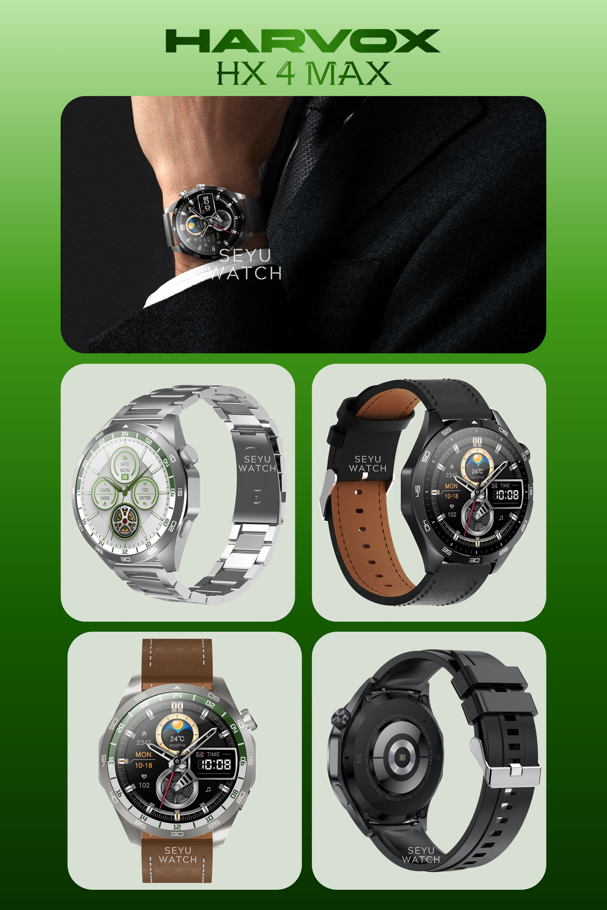 SEYUWATCH Watch HX-4 Max Harvox Akıllı Saat Iphone Ve Android Tüm Telefonlara Uyumlu Fiyatı ...
