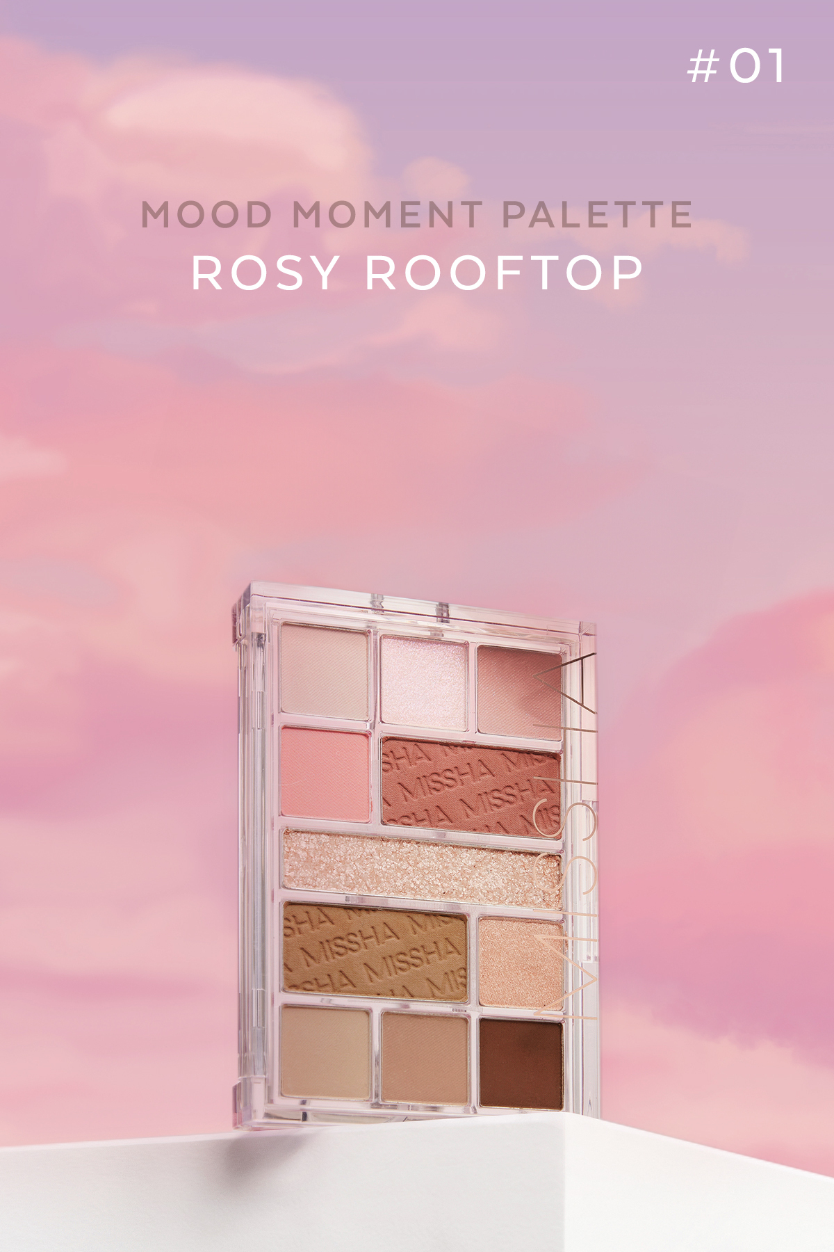 Missha Mat ve Işıltılı Tonlar Barındıran Far Paleti Missha Mood Moment Palette (1 Rosy Rooftop ...