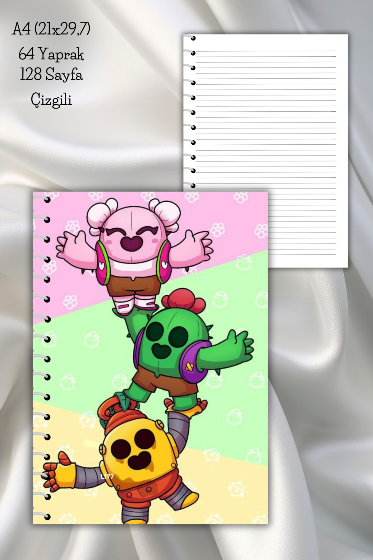 daily notebook Brawl Stars Çizgili Spiralli Okul Defteri,64 Sayfa, A4 ...