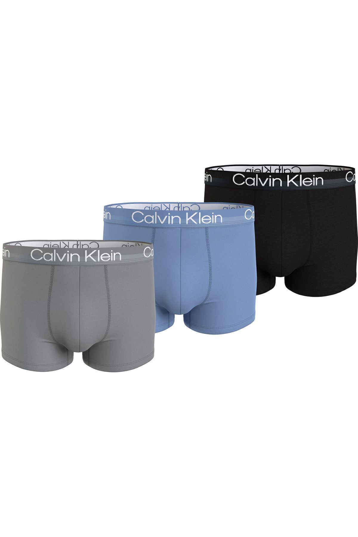 Calvin Klein Erkek Marka Logolu Elastik Bantlı Günlük Kullanıma Uygun Siyah-gri-mavi Boxer ...