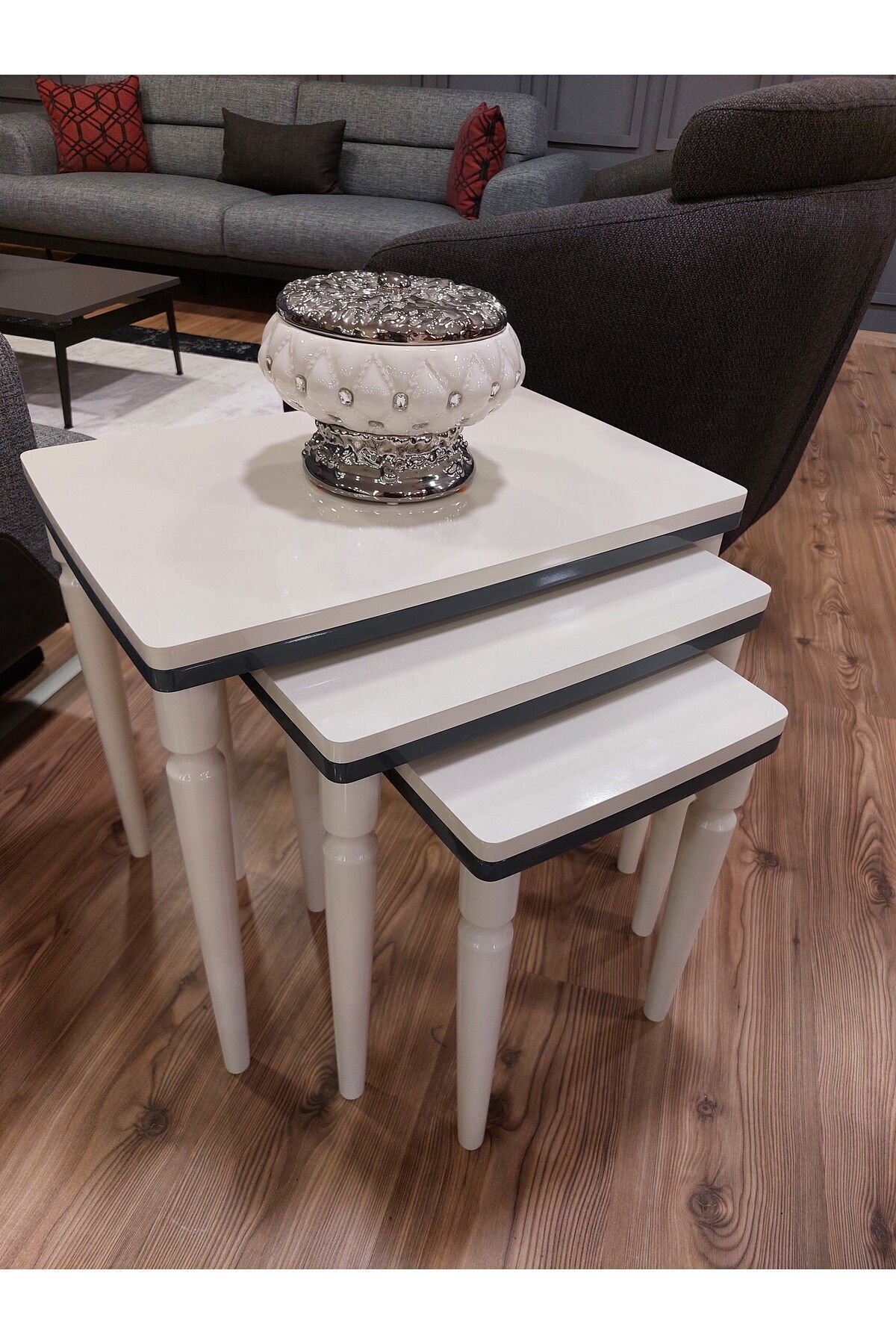 AKSET 3lü Lüx Zigon Krem Antrasit - Fiyatı, Yorumları