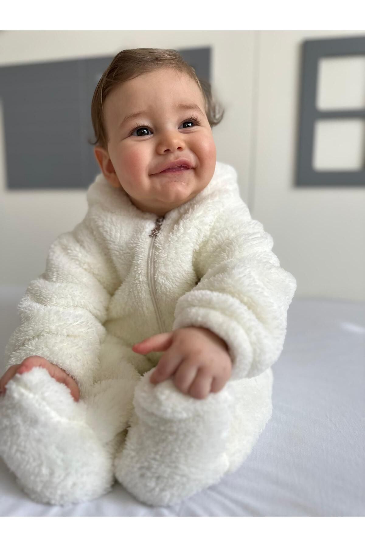 Bebesev Welsoft Peluş Unisex Fermuarlı Kışlık Bebek Uyku Tulumu Bebek ...