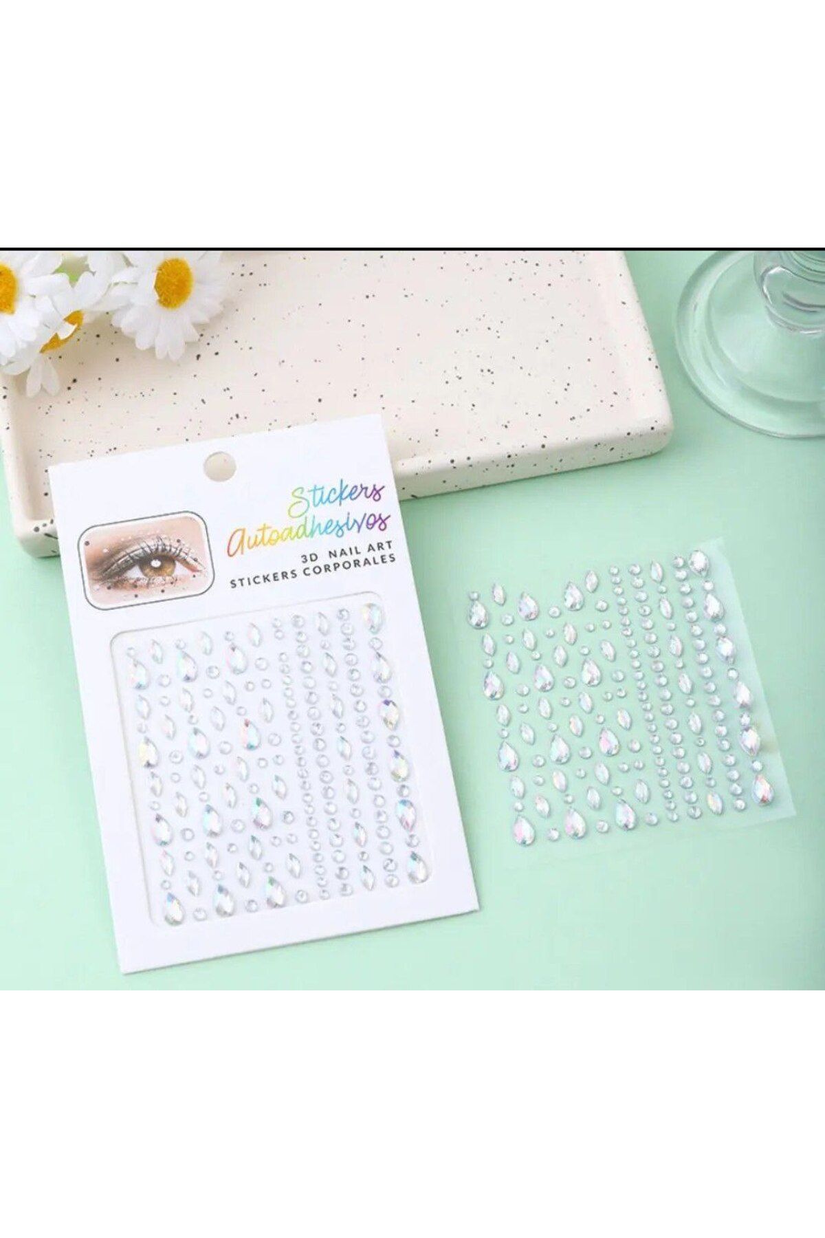 MODAMAYS Vücut Ve Yüz Sticker Makyaj Taşı Yapışkan Yüz Kristal Yüz ...