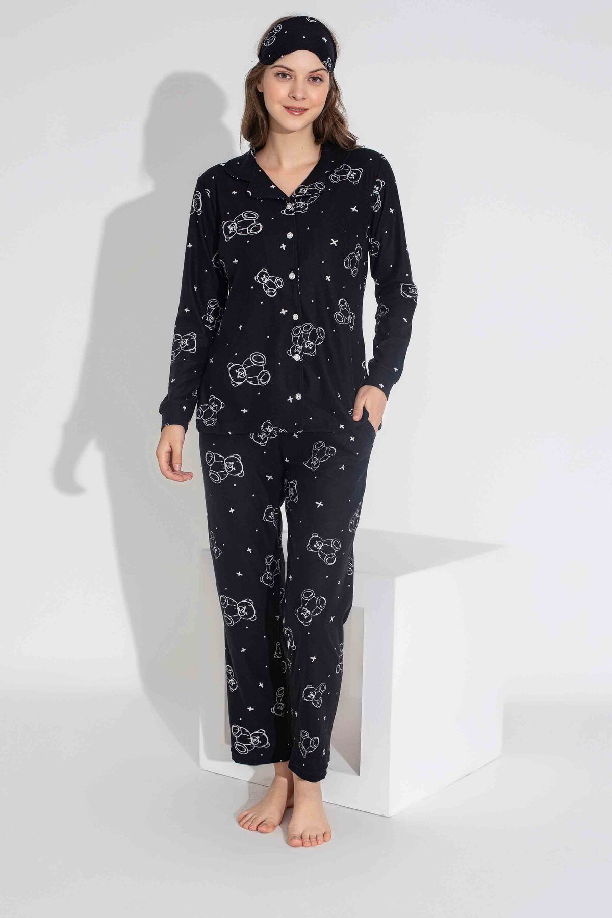 Tarık Women's Teddy Bear Patterned Front Buttoned Mother Girl ...